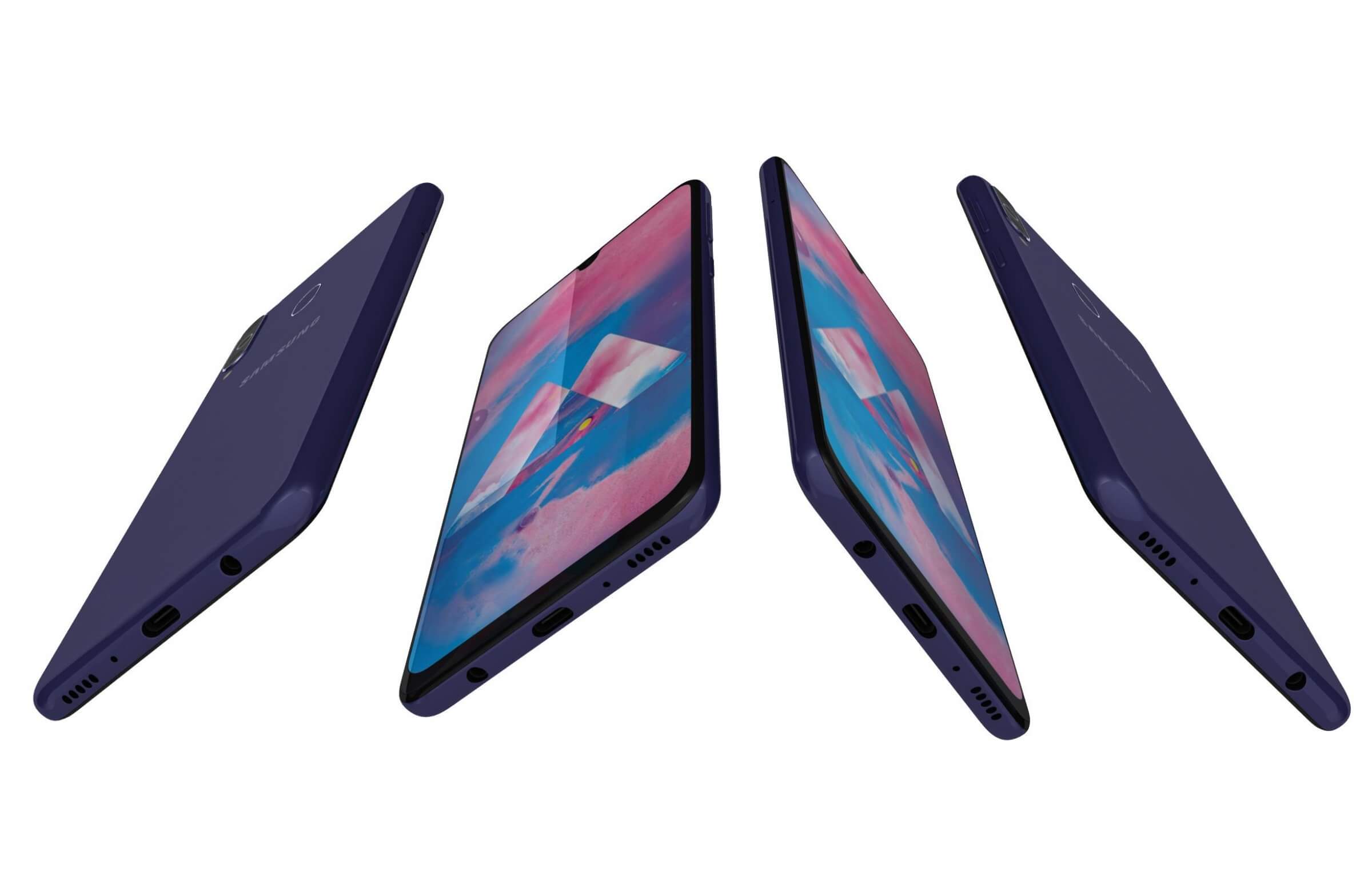 Samsung Galaxy M30 Blue - 3D Model by Rever_Art