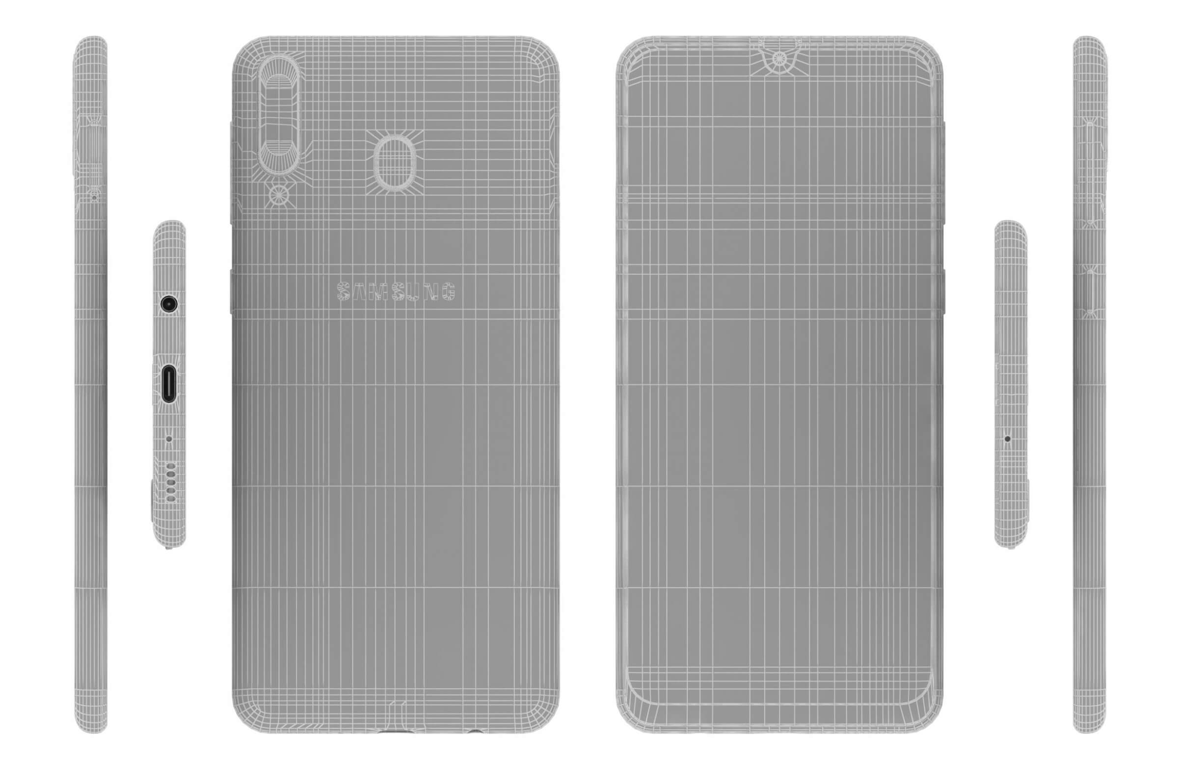 Samsung Galaxy M30 Blue - 3D Model by Rever_Art