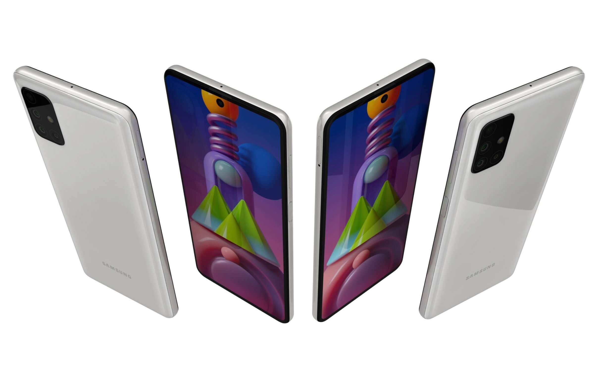 Samsung Galaxy M51 White - 3D Model by Rever_Art