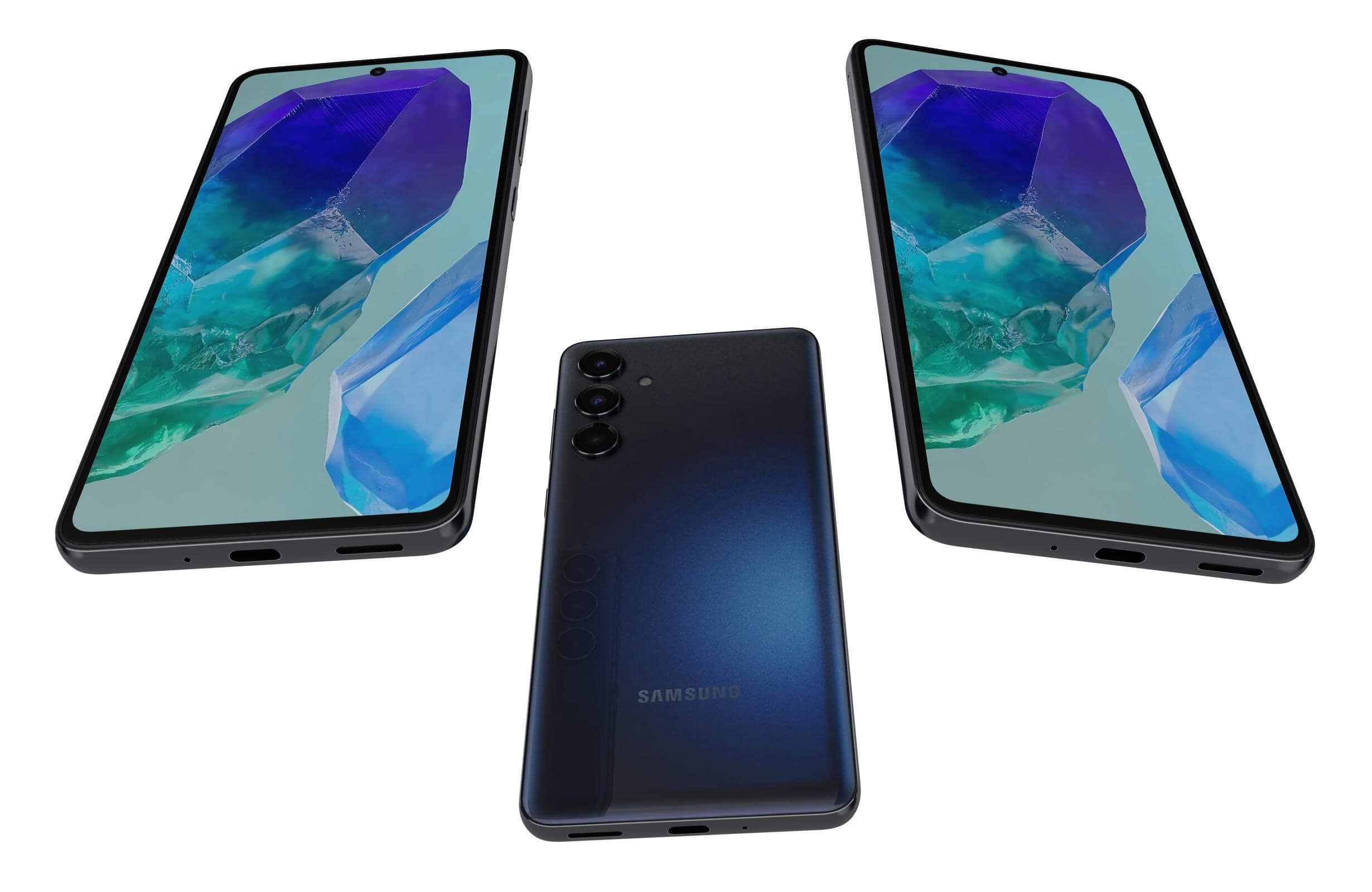 Samsung Galaxy M55 Black and Blue - 3D Model by Rever_Art