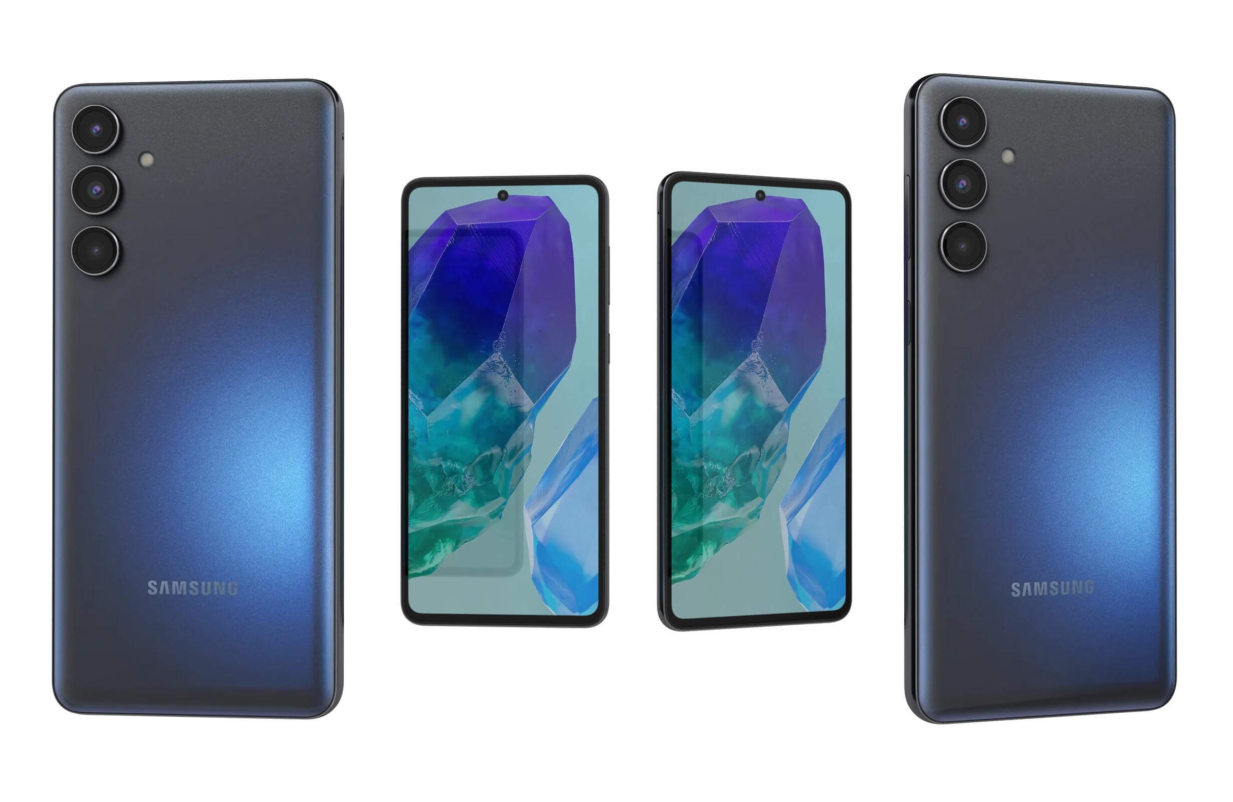 Samsung Galaxy M55 Black and Blue - 3D Model by Rever_Art