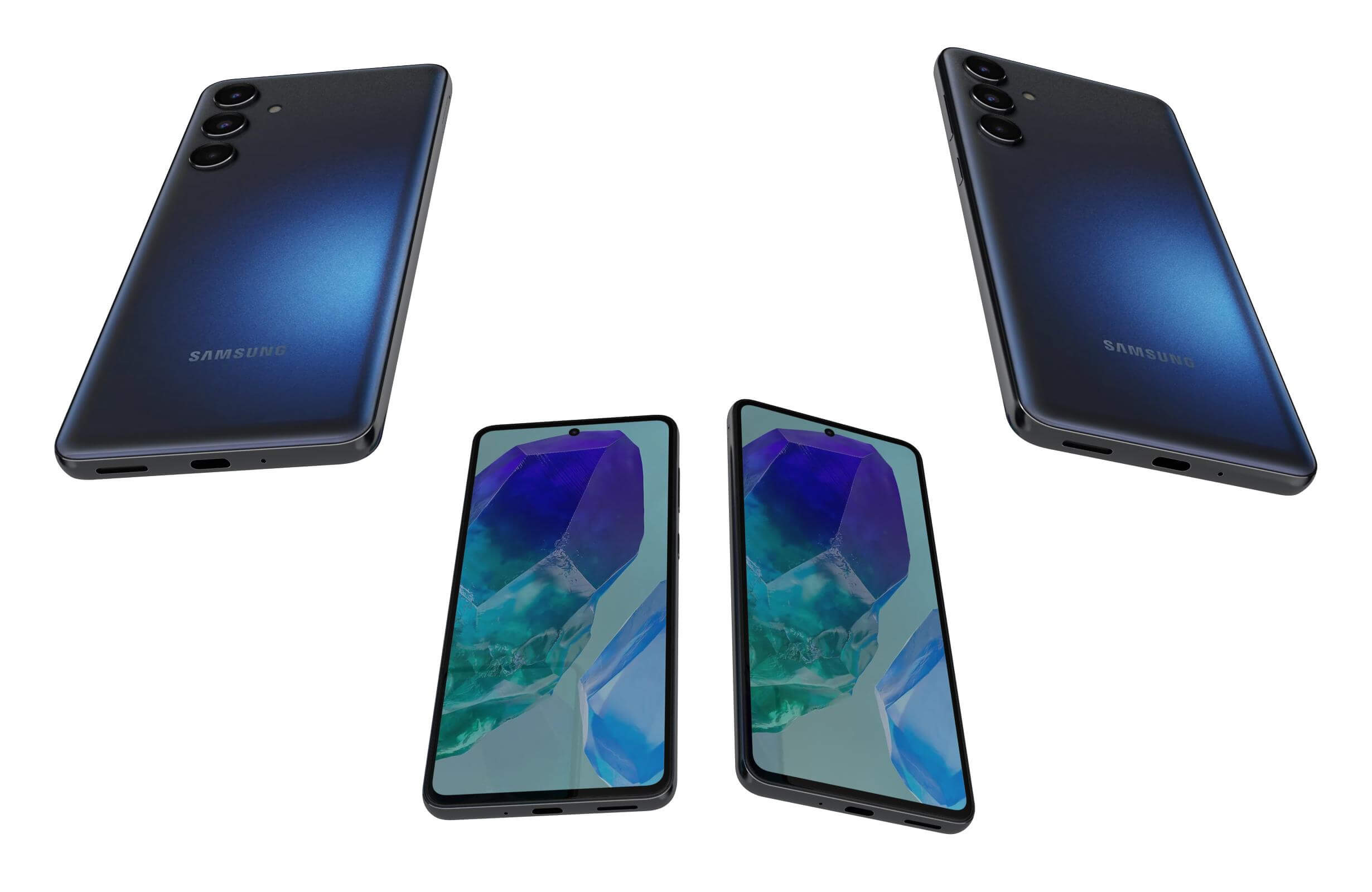 Samsung Galaxy M55 Black and Blue - 3D Model by Rever_Art