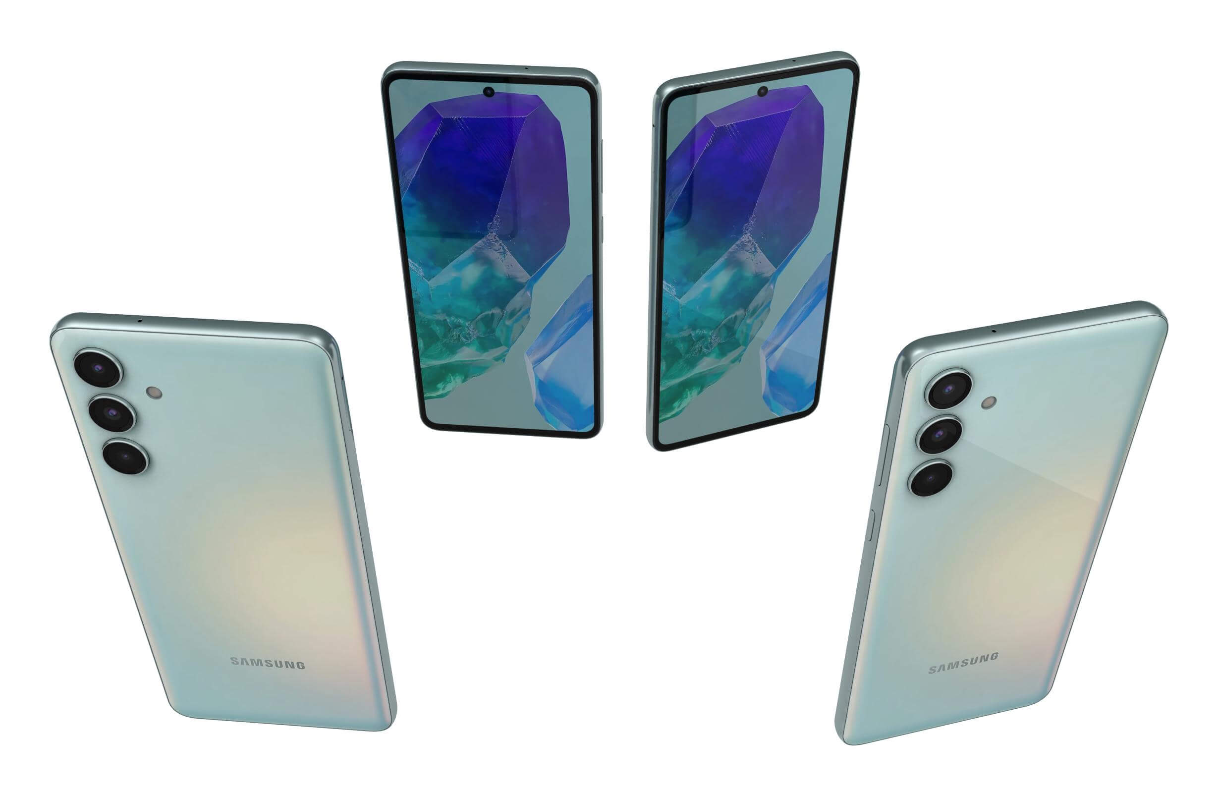 Samsung Galaxy M55 Black and Blue - 3D Model by Rever_Art