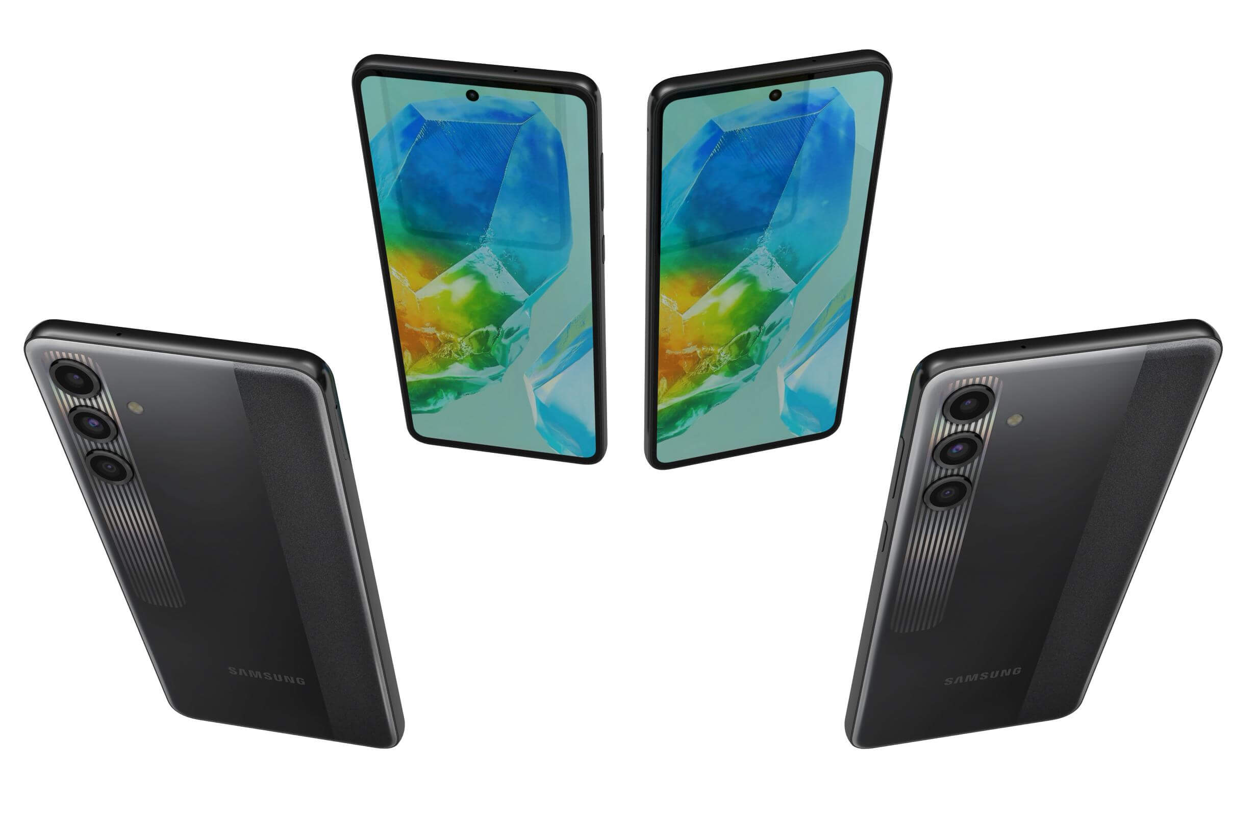 Samsung Galaxy M55S Thunder Black and Green - 3D Model by Rever_Art