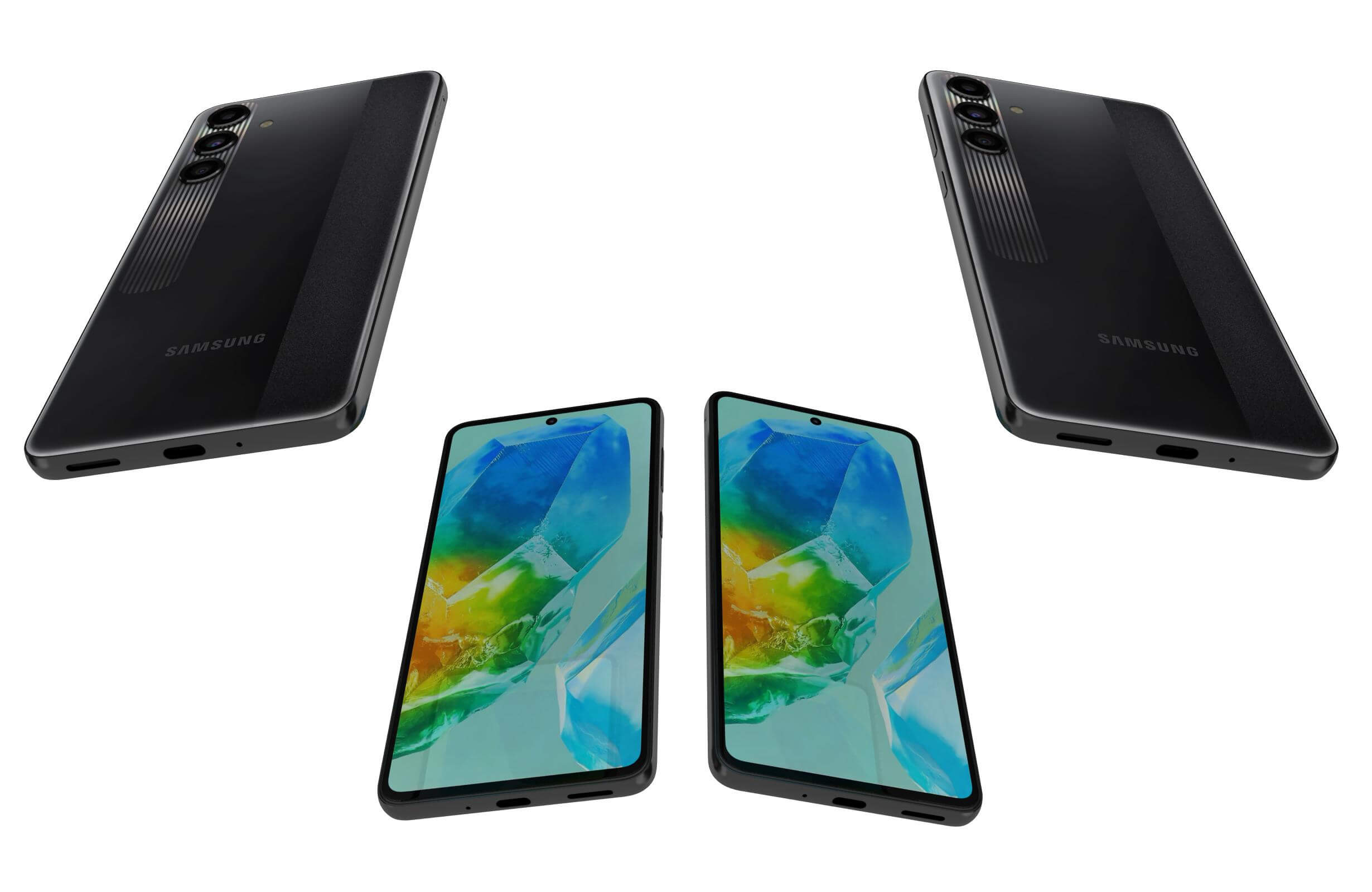 Samsung Galaxy M55S Thunder Black and Green - 3D Model by Rever_Art