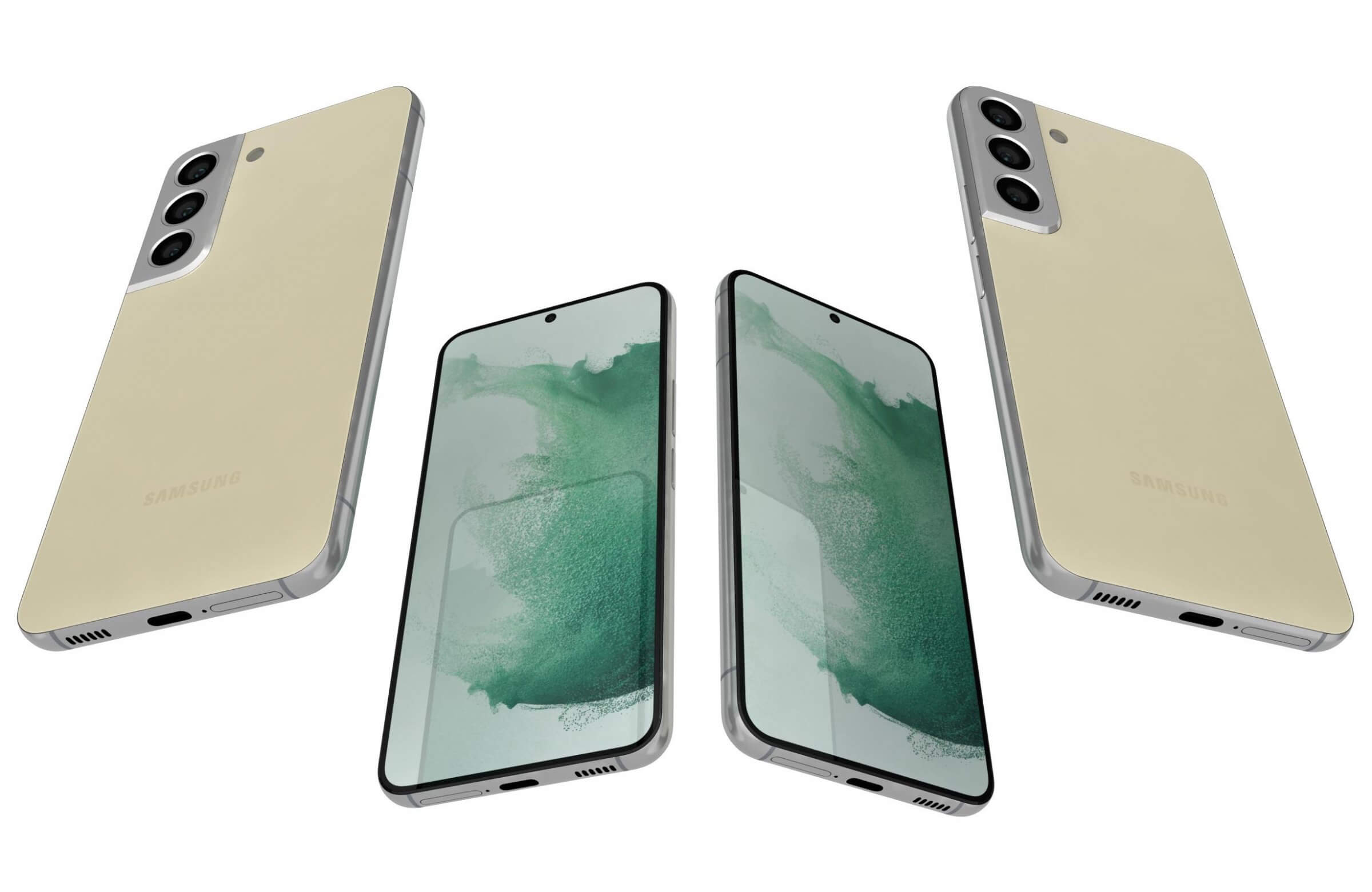 Samsung Galaxy S22 Cream - 3D Model by Rever_Art