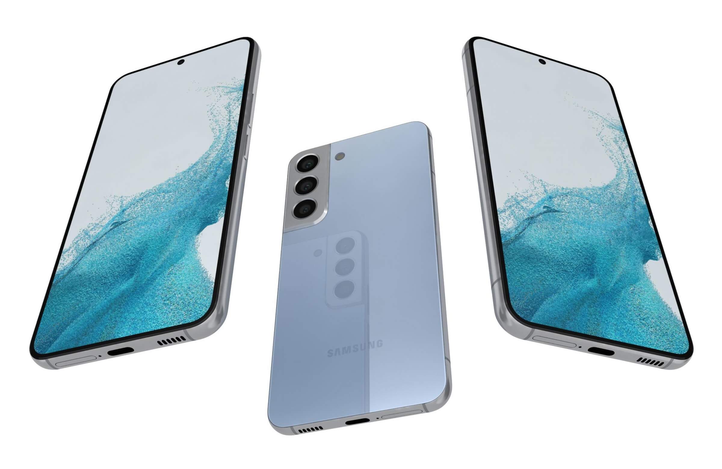 Samsung Galaxy S22 Sky Blue - 3D Model by Rever_Art