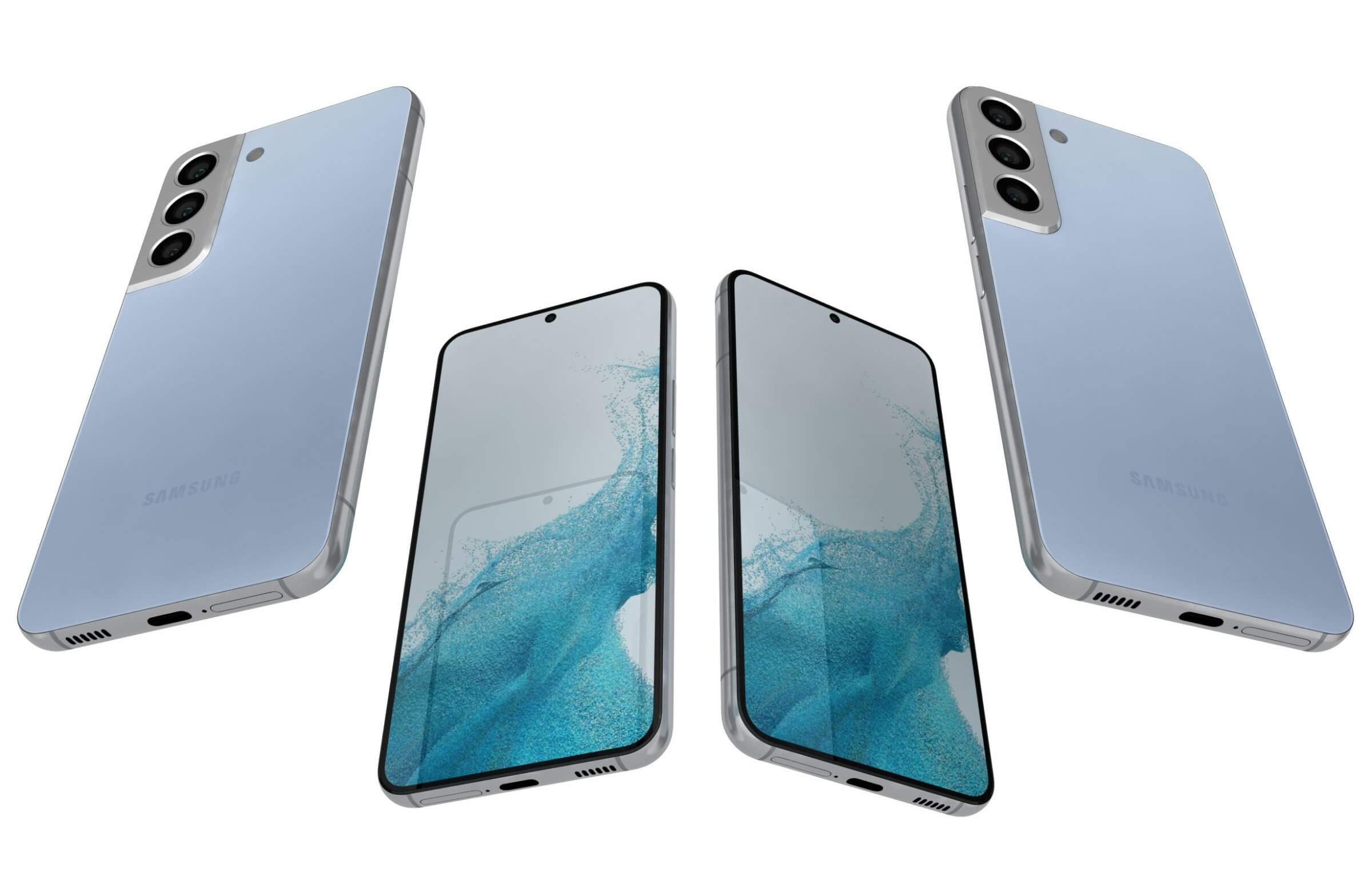 Samsung Galaxy S22 Sky Blue - 3D Model by Rever_Art