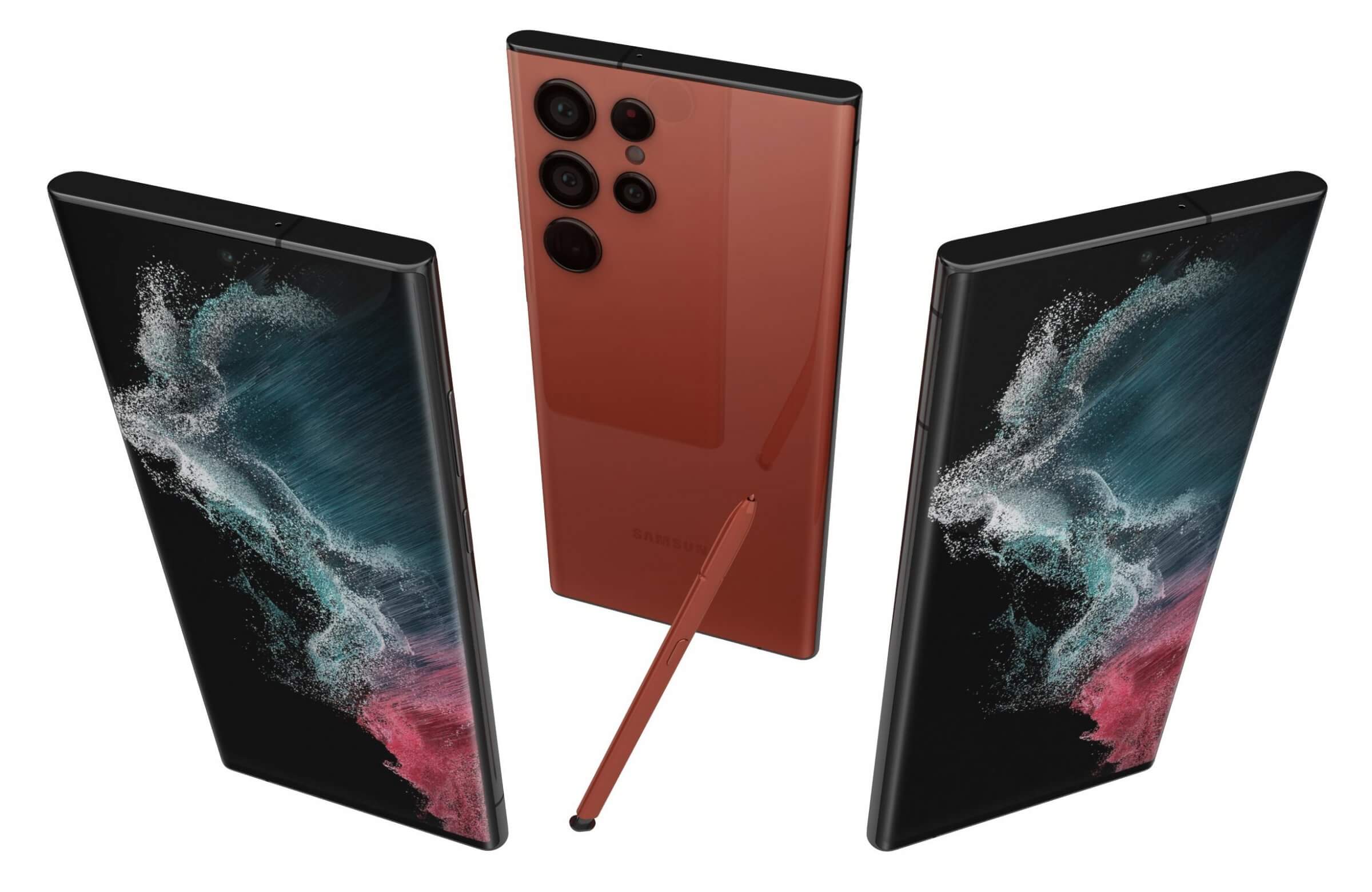 Samsung Galaxy S22 Ultra Red - 3D Model by Rever_Art