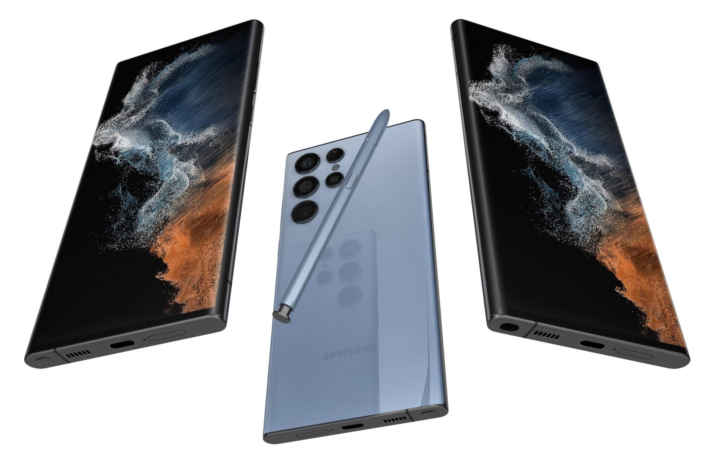 Samsung Galaxy S22 Ultra Sky Blue - 3D Model by Rever_Art