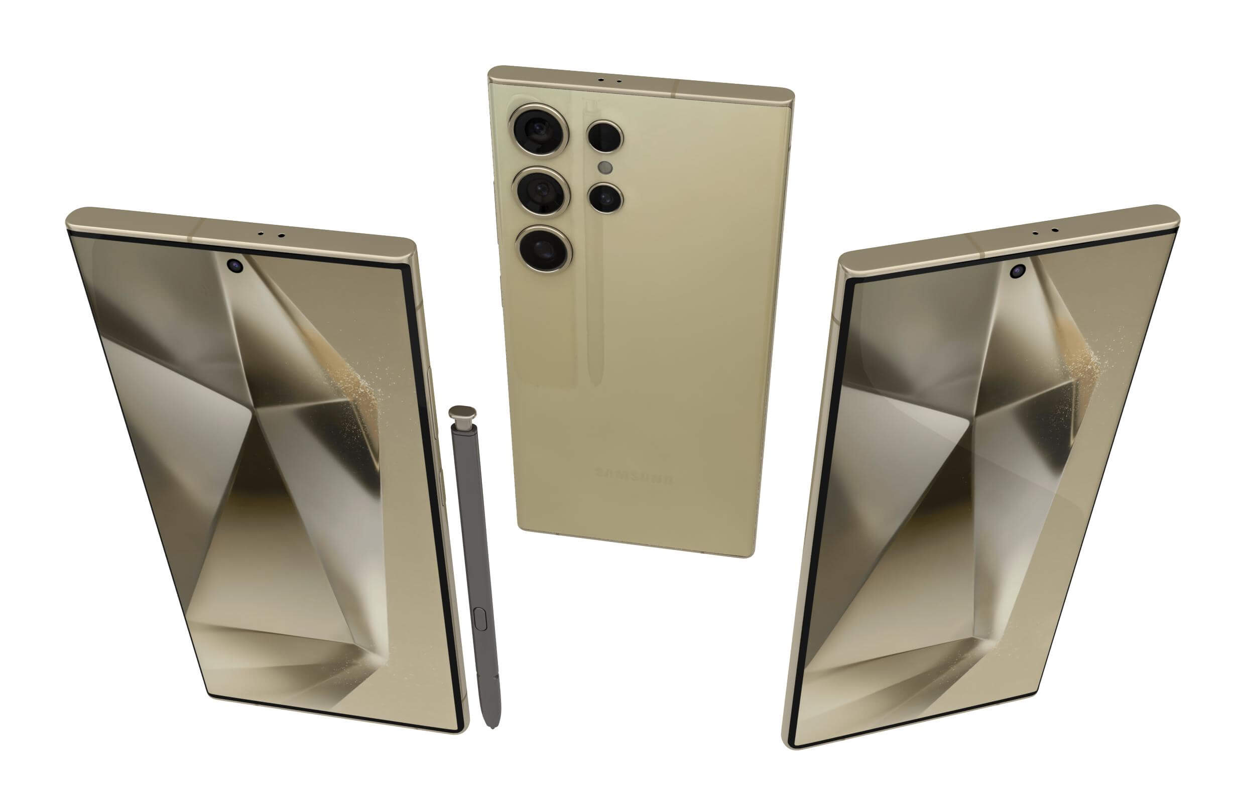 Samsung Galaxy S24 Ultra Titanium Yellow Crystal - 3D Model by Rever_Art