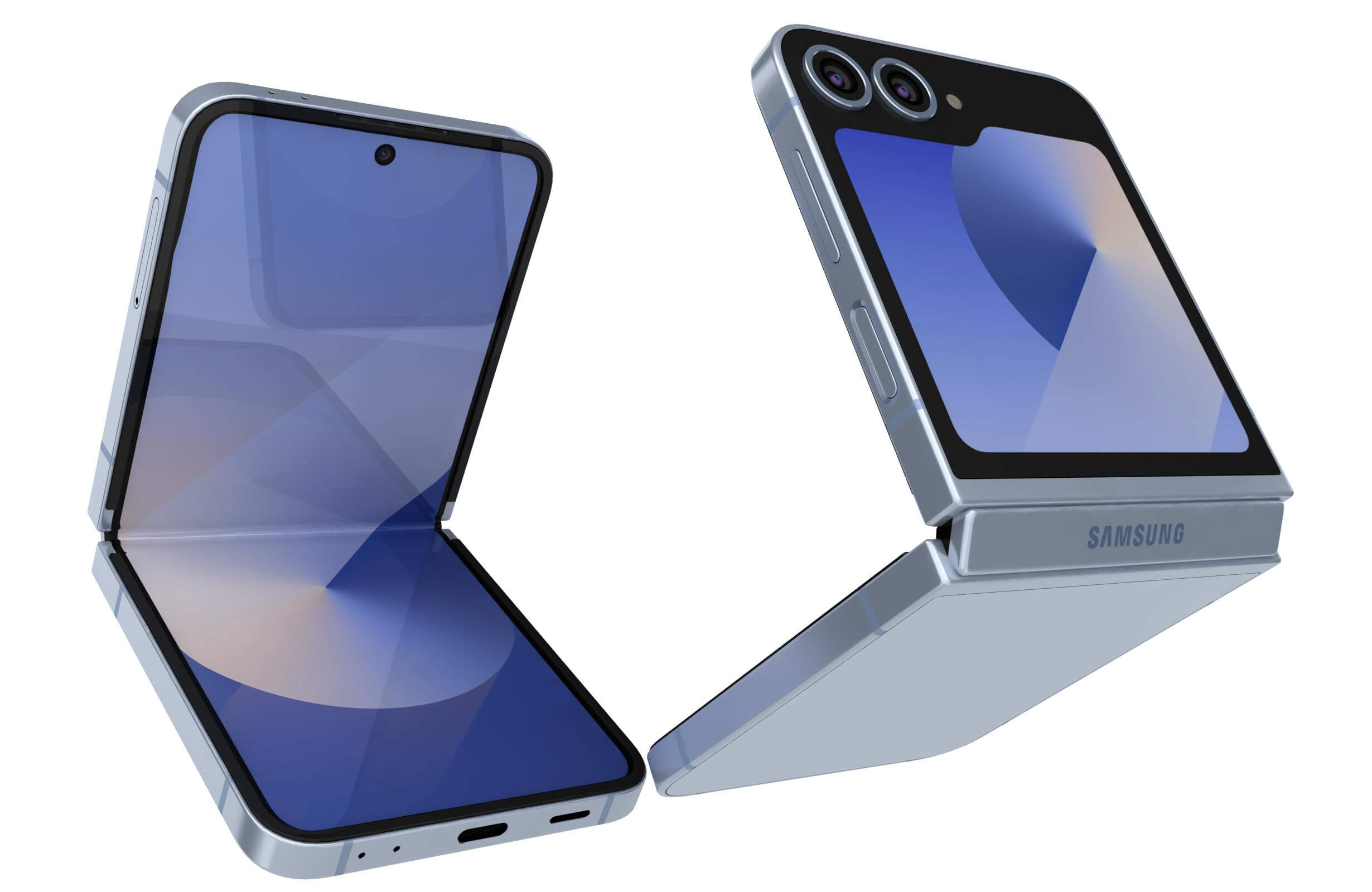 Samsung Galaxy Z Flip 6 Blue - 3D Model by Rever_Art
