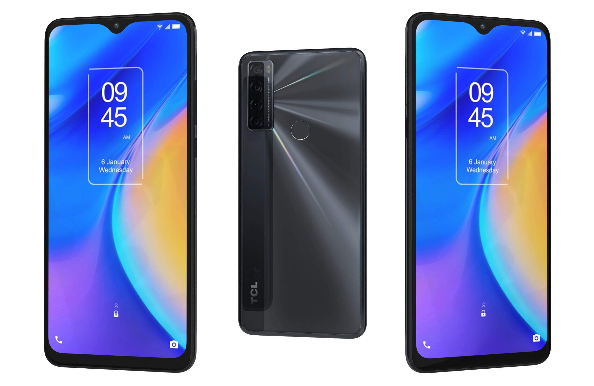 TCL 20 SE Black and Blue - 3D Model by Rever_Art