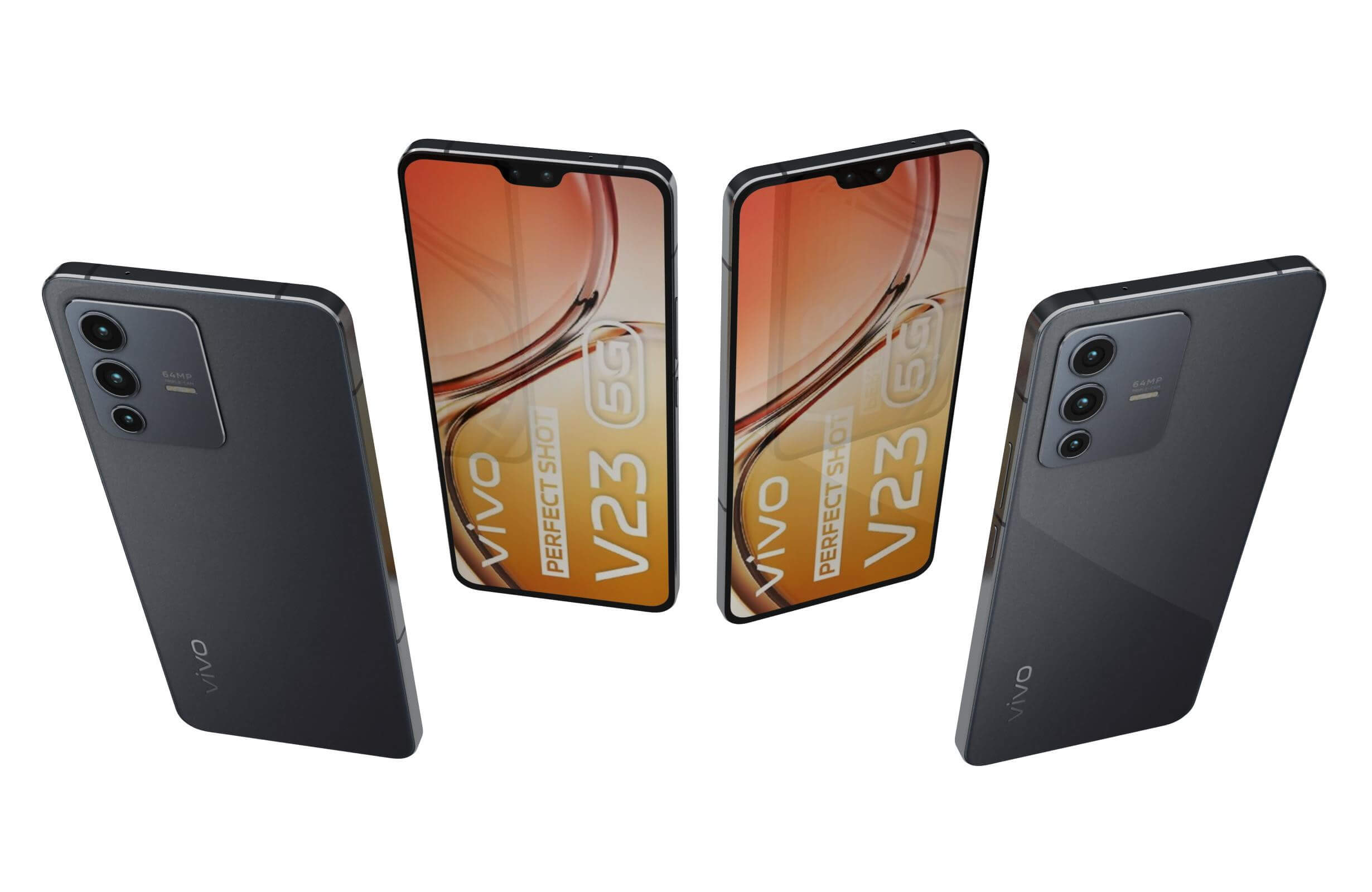 Vivo V23 5G Black - 3D Model by Rever_Art