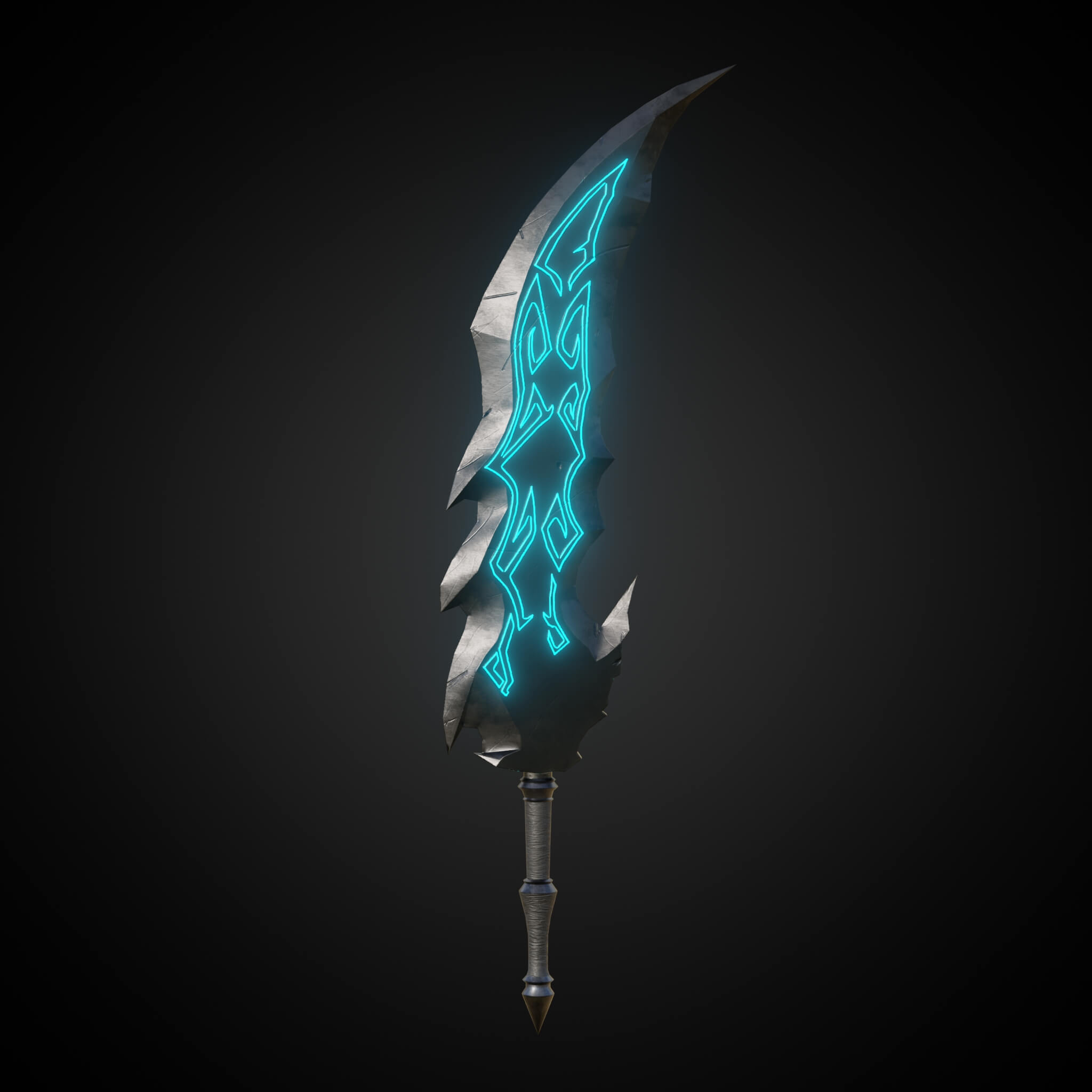 Wounded Sword Emissive Cyan - 3D Model by Rever_Art