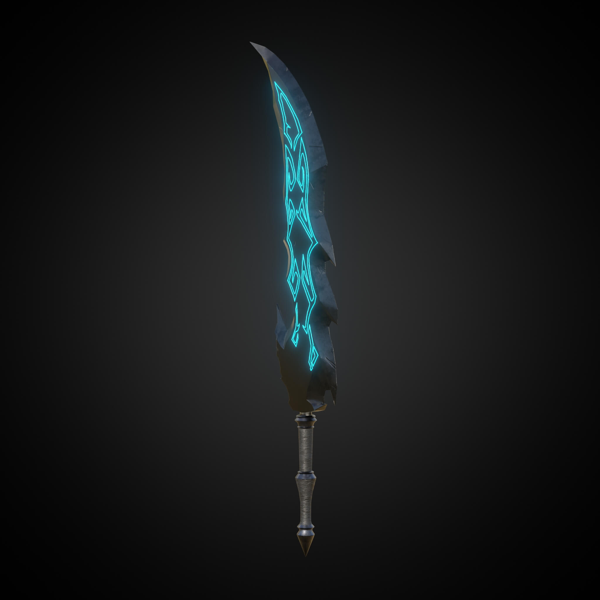 Wounded Sword Emissive Cyan - 3D Model by Rever_Art