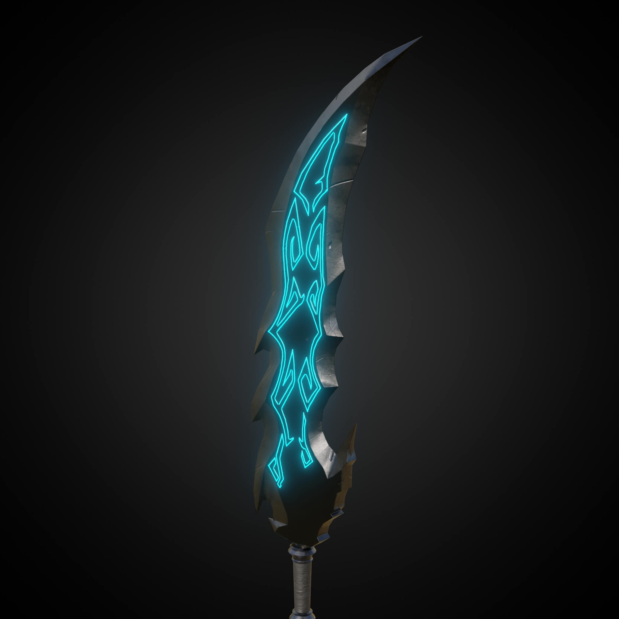Wounded Sword Emissive Cyan - 3D Model by Rever_Art