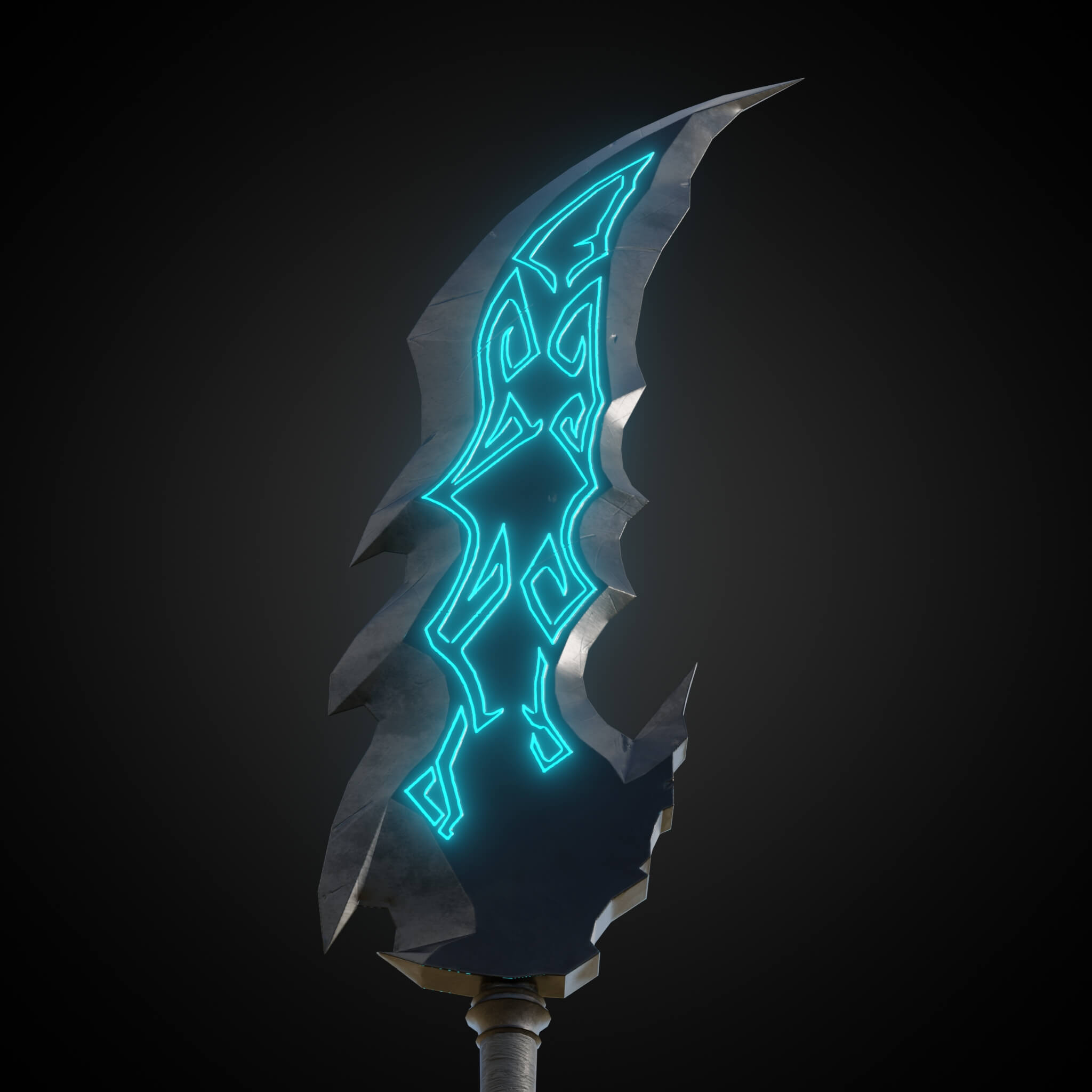 Wounded Sword Emissive Cyan - 3D Model by Rever_Art