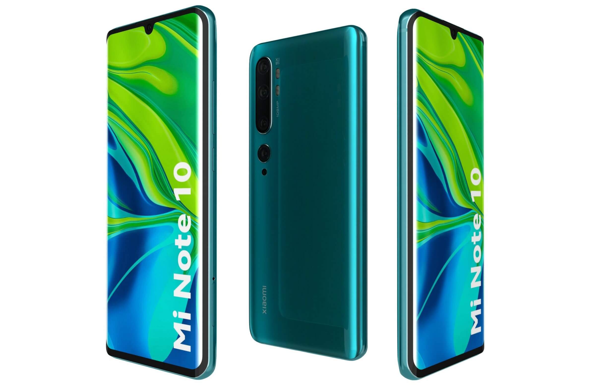 Xiaomi Mi Note 10 Aurora Green - 3D Model by Rever_Art