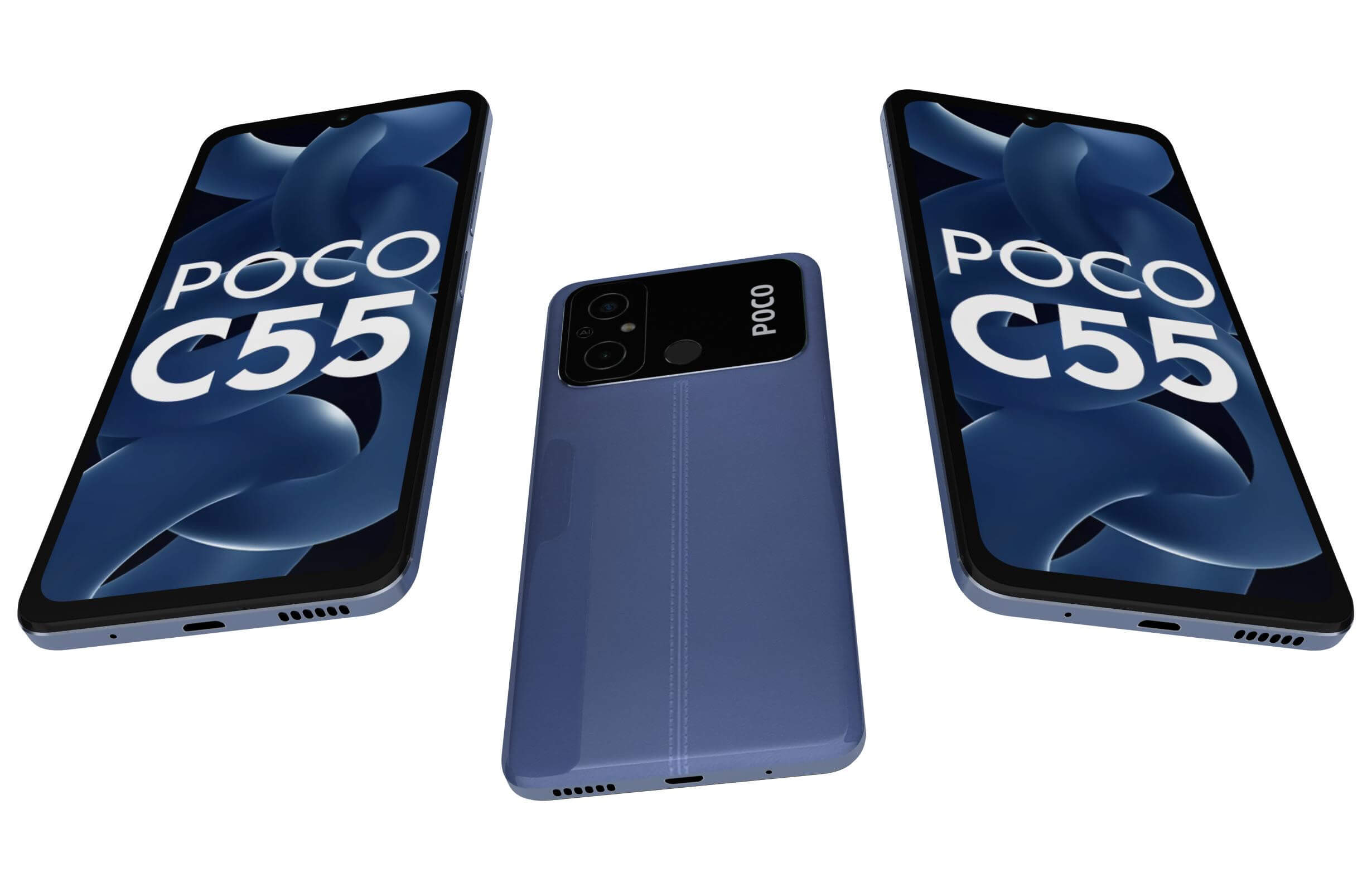 Xiaomi Poco C55 Blue - 3D Model by Rever_Art