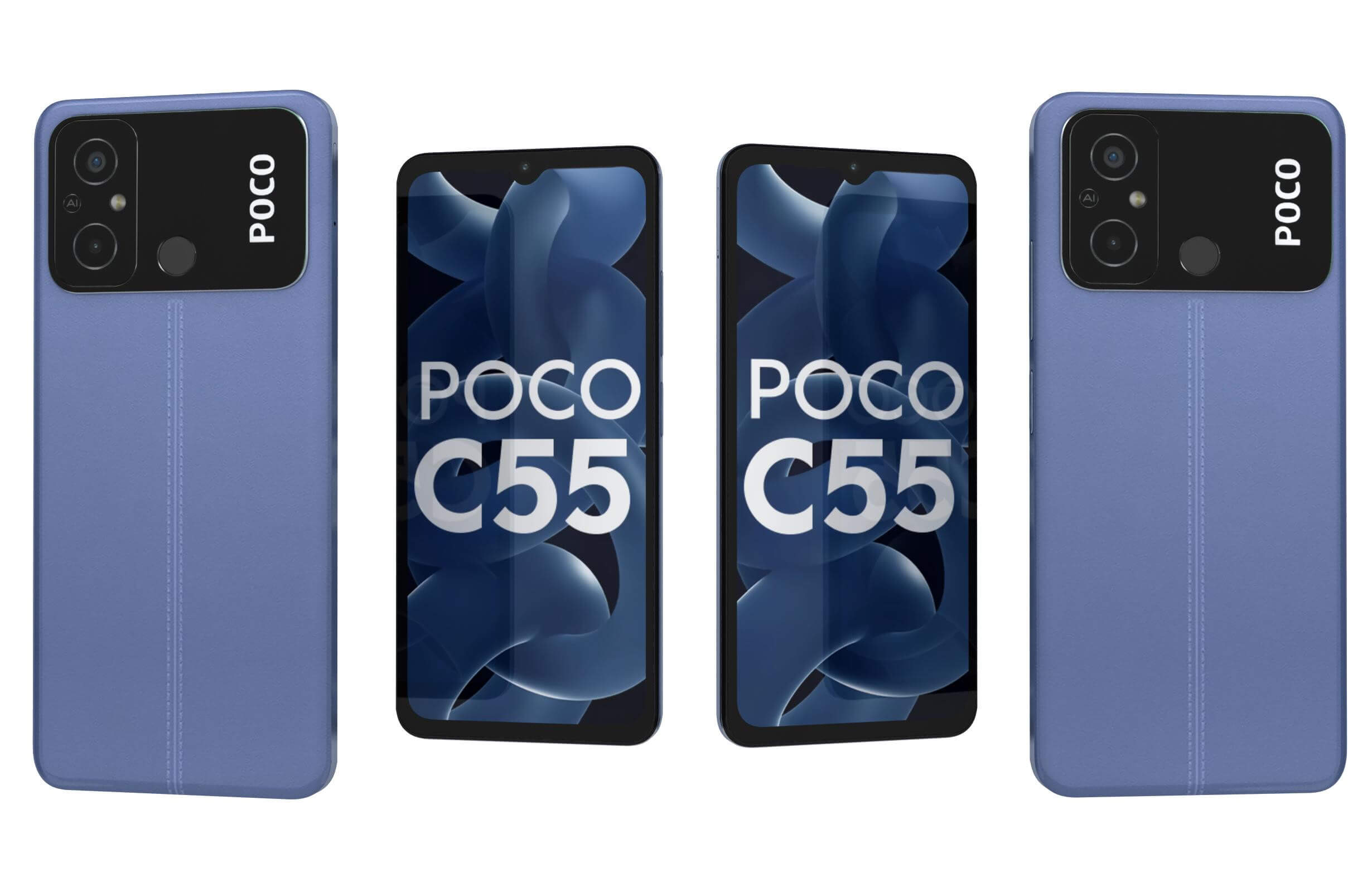 Xiaomi Poco C55 Blue - 3D Model by Rever_Art
