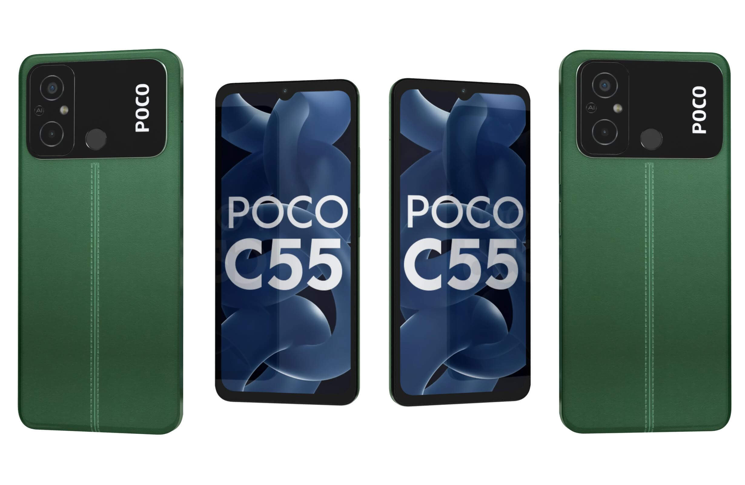Xiaomi Poco C55 Green - 3D Model by Rever_Art