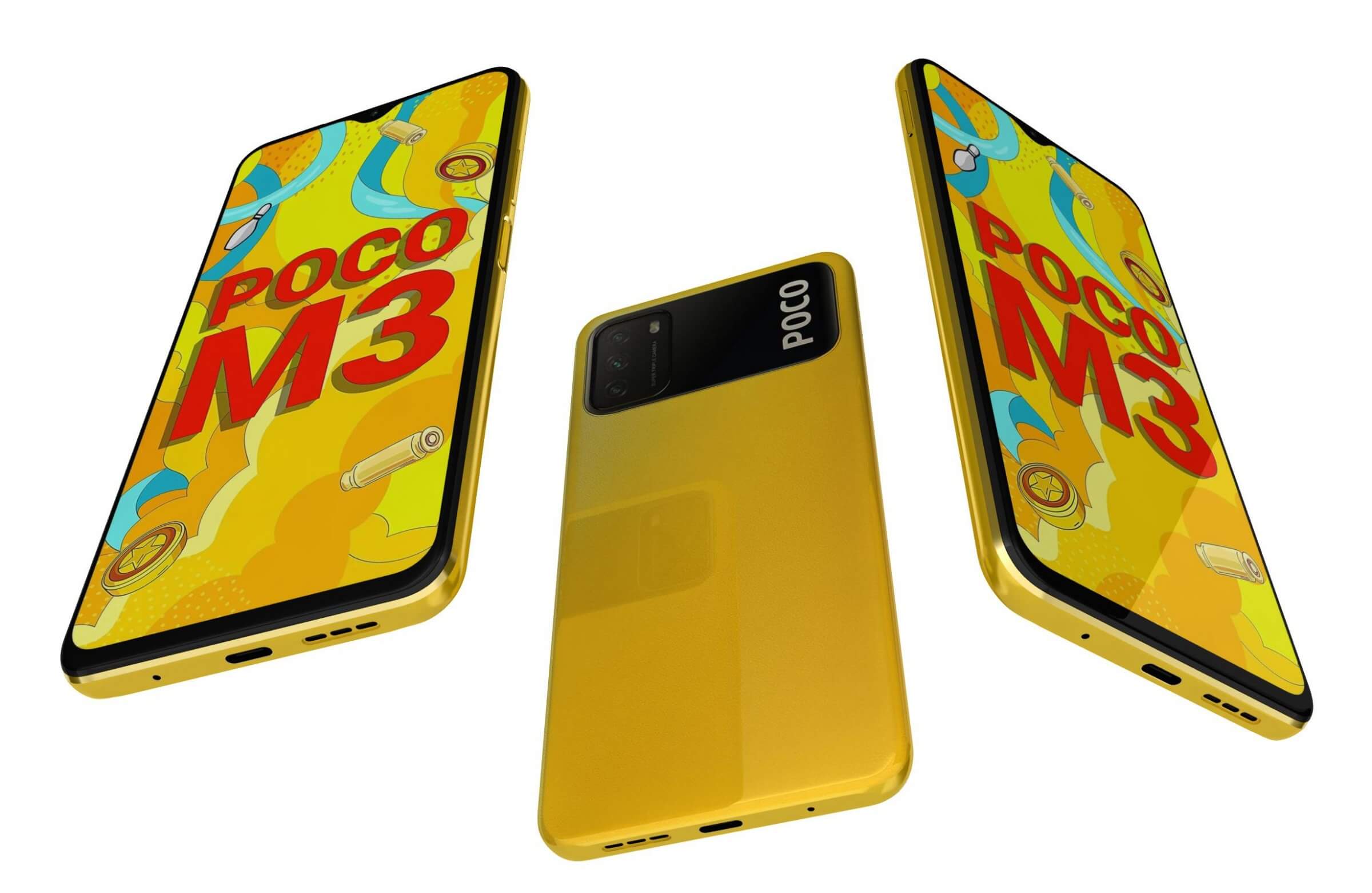 Xiaomi Poco M3 Yellow - 3D Model by Rever_Art