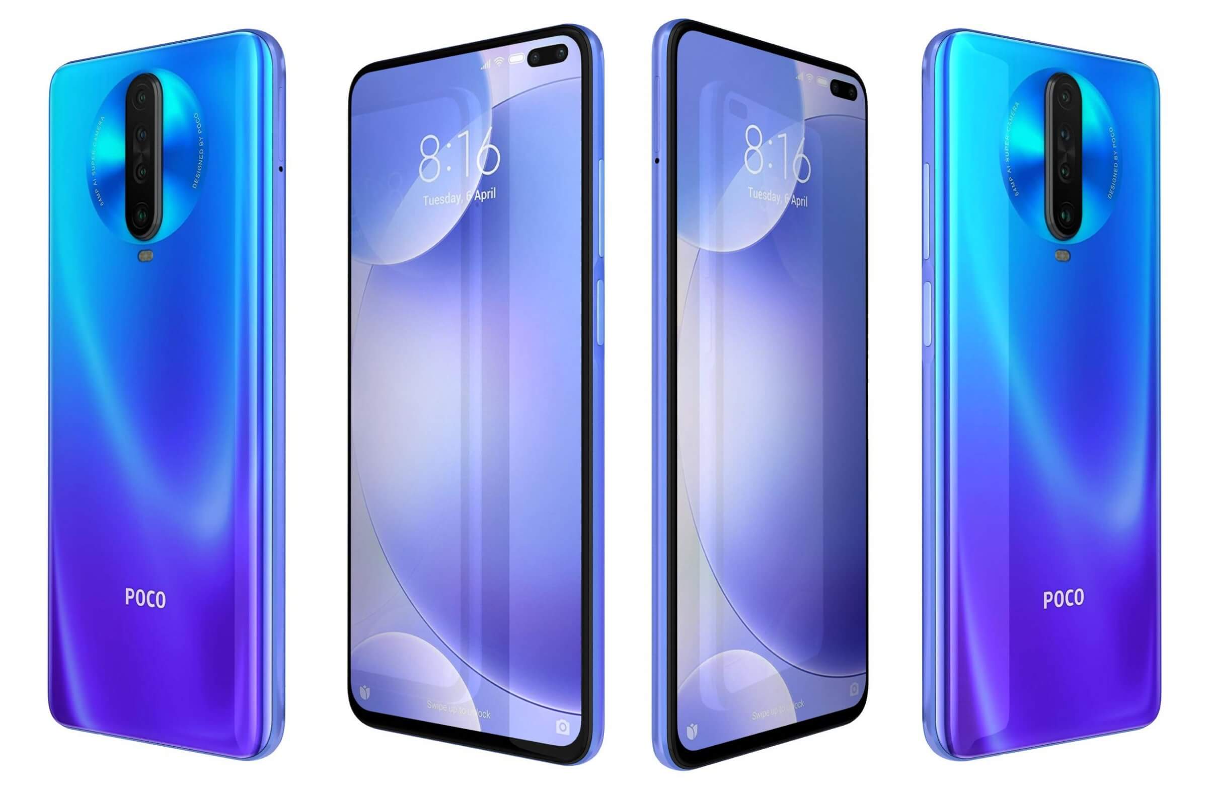 Xiaomi Poco X2 Atlantis Blue - 3D Model by Rever_Art