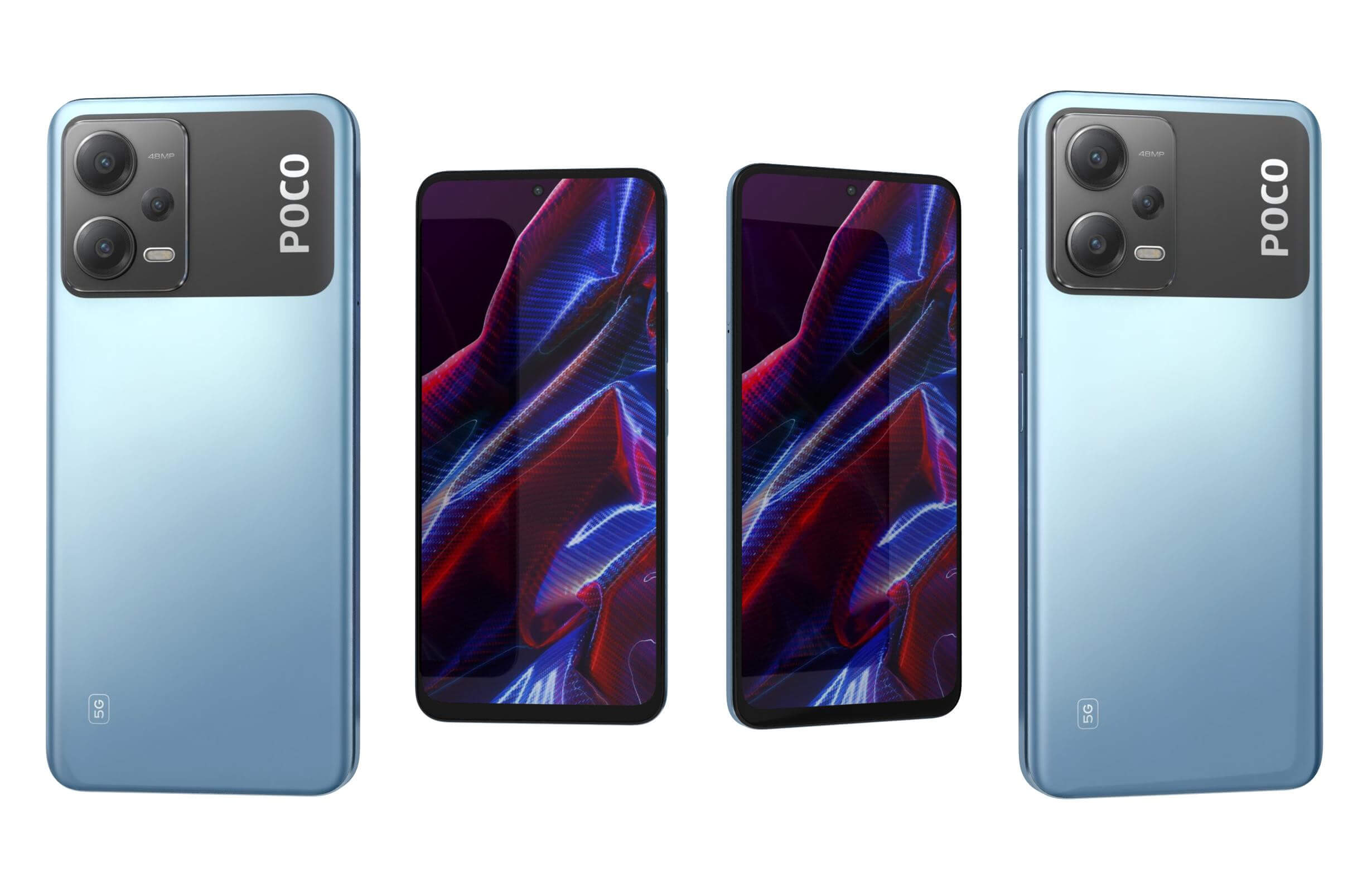 Xiaomi Poco X5 Blue - 3D Model by Rever_Art