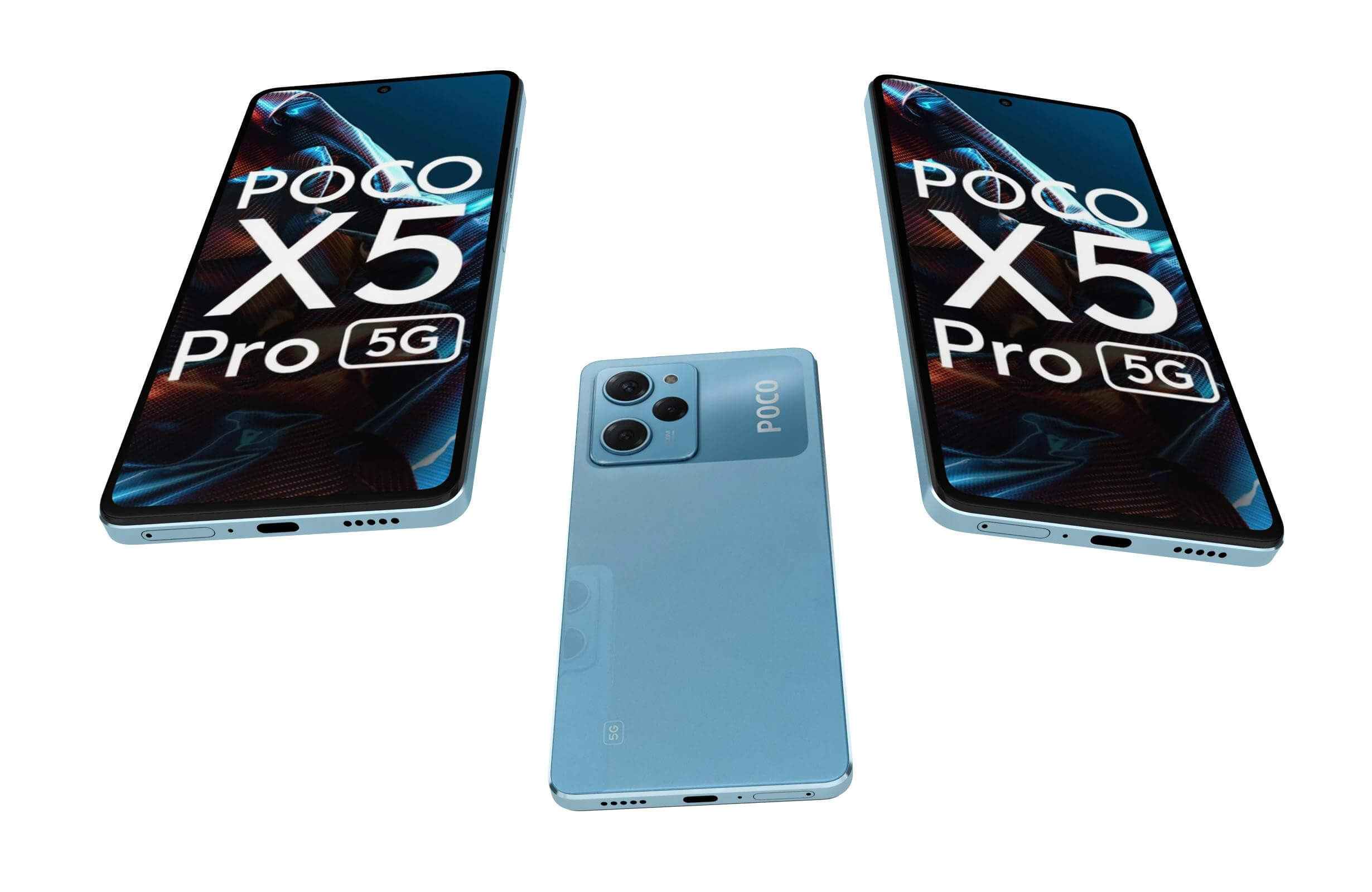 Xiaomi Poco X5 Pro 5G Blue - 3D Model by Rever_Art