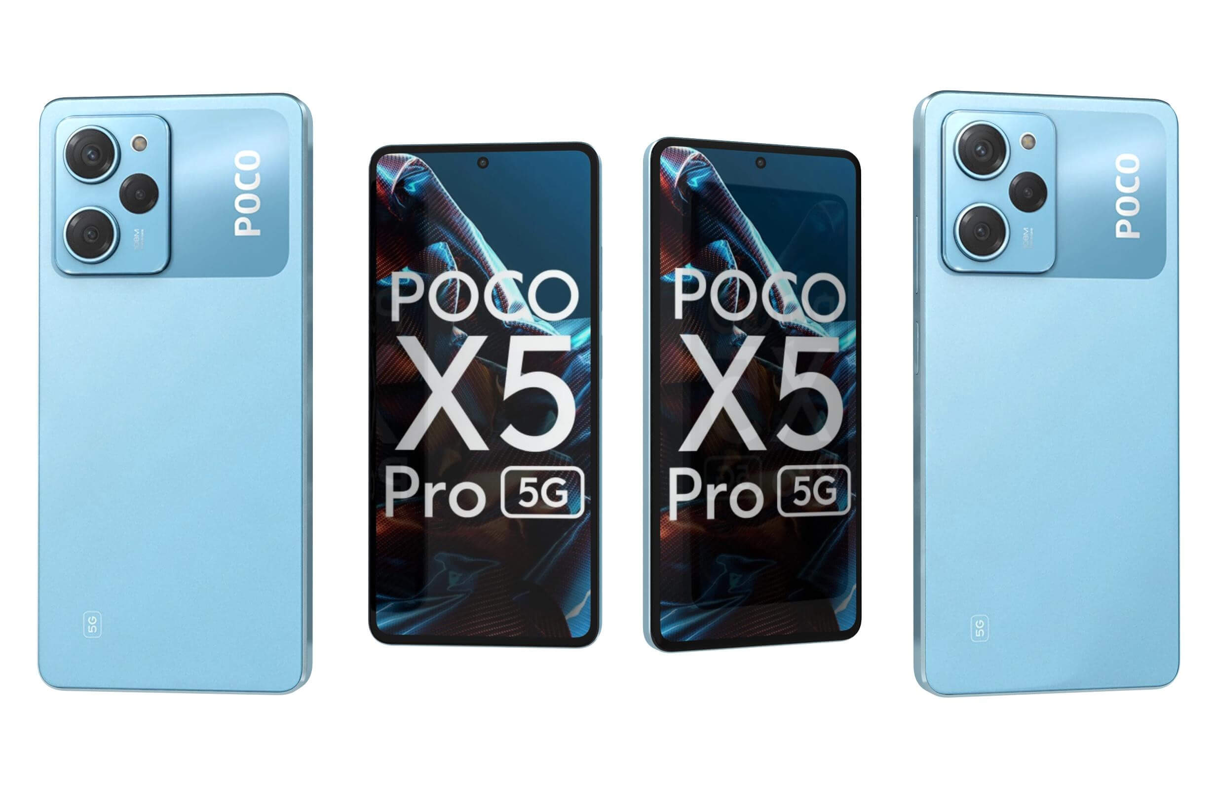 Xiaomi Poco X5 Pro 5G Blue - 3D Model by Rever_Art