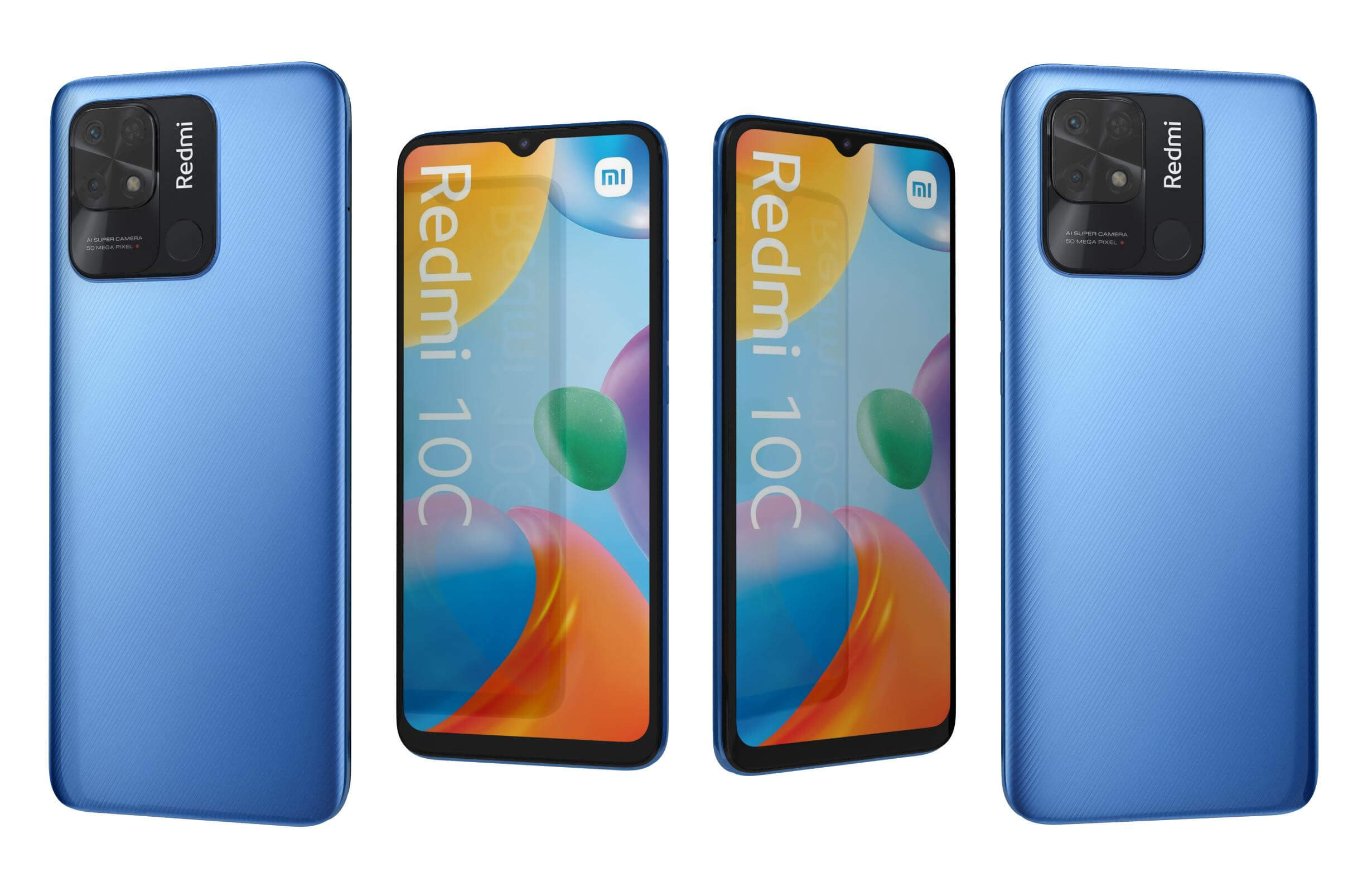 Xiaomi Redmi 10C Blue - 3D Model by Rever_Art