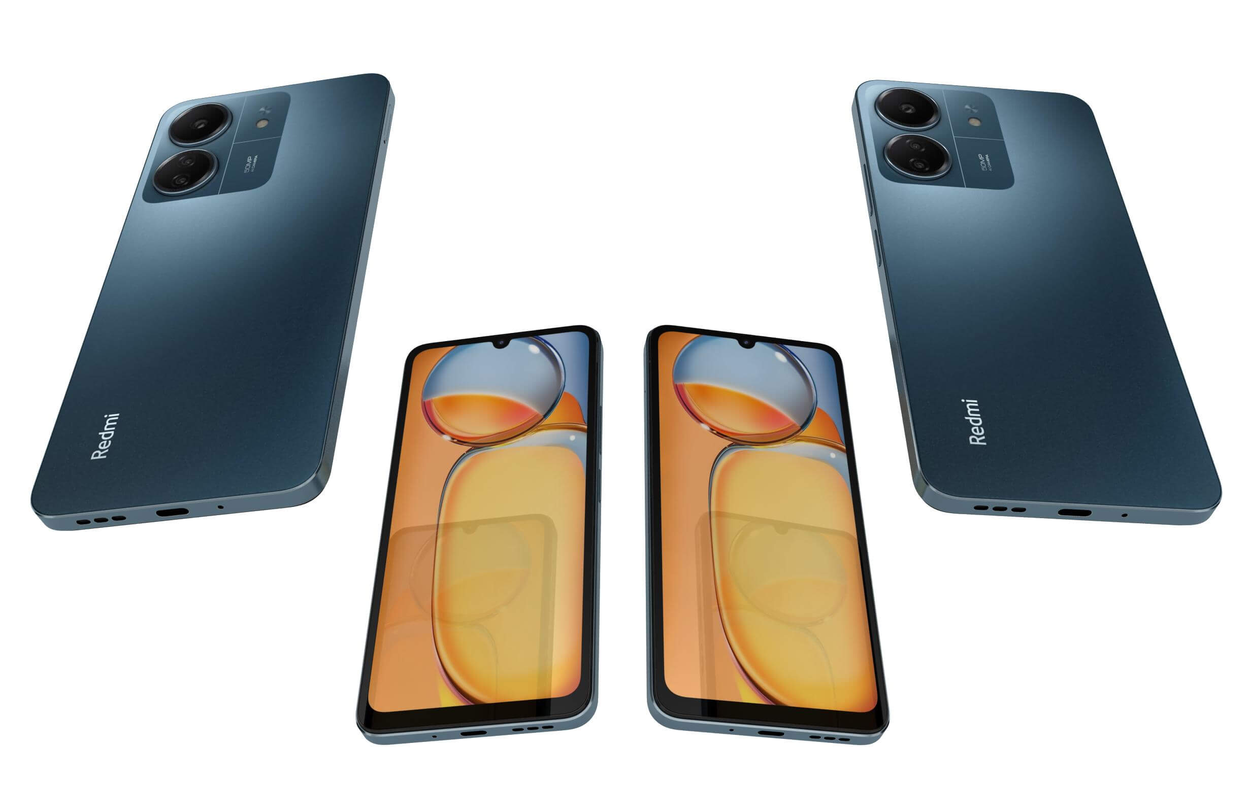 Xiaomi Redmi 13C Blue - 3D Model by Rever_Art