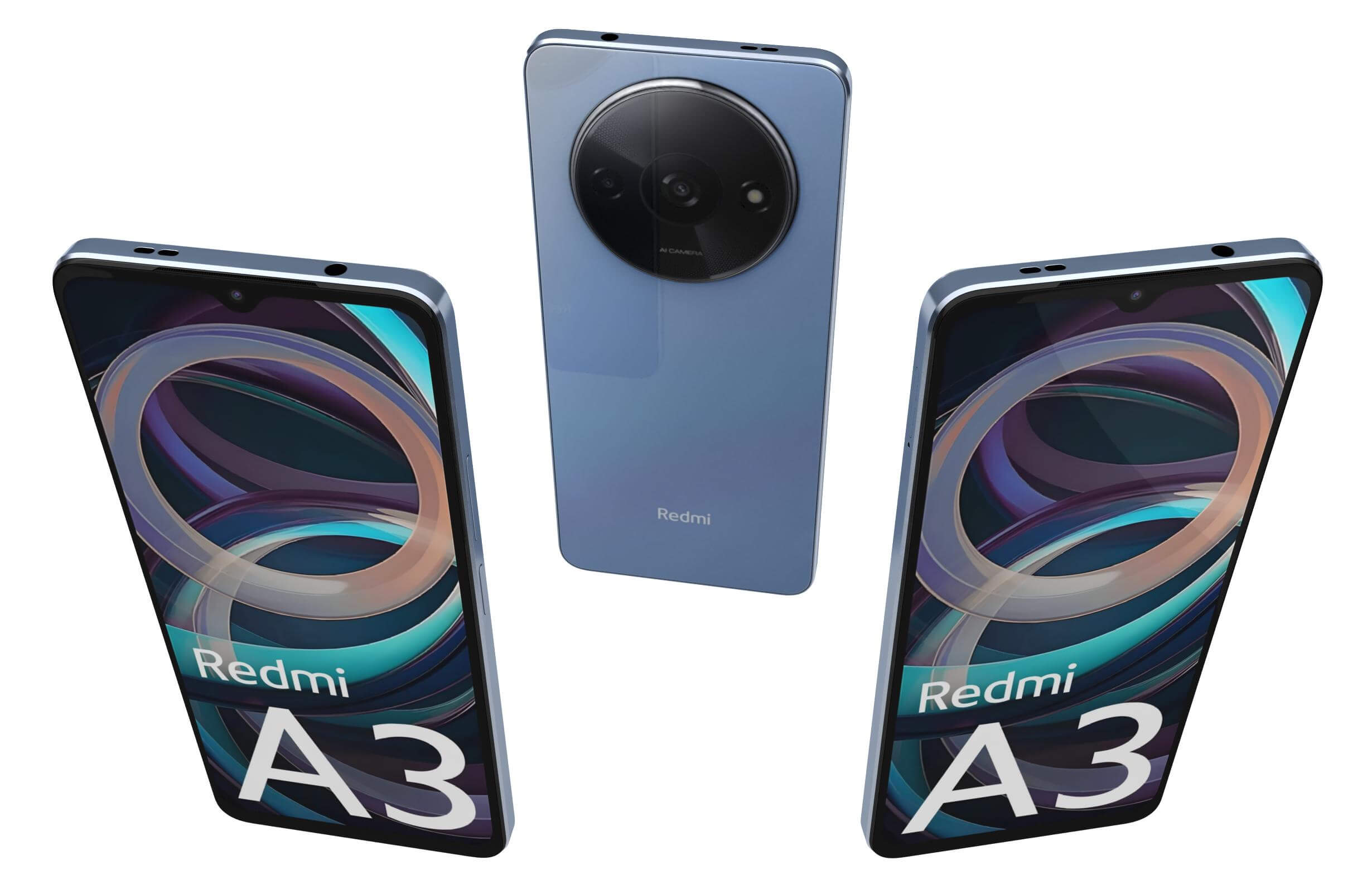 Xiaomi Redmi A3 Blue - 3D Model by Rever_Art
