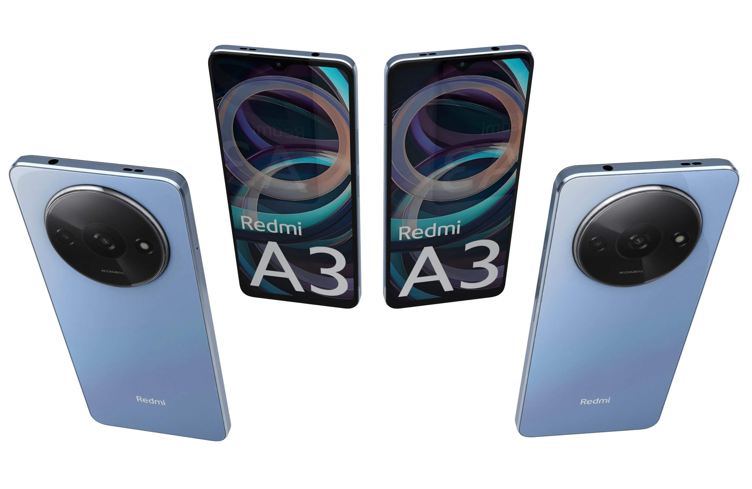 Xiaomi Redmi A3 Blue - 3D Model by Rever_Art