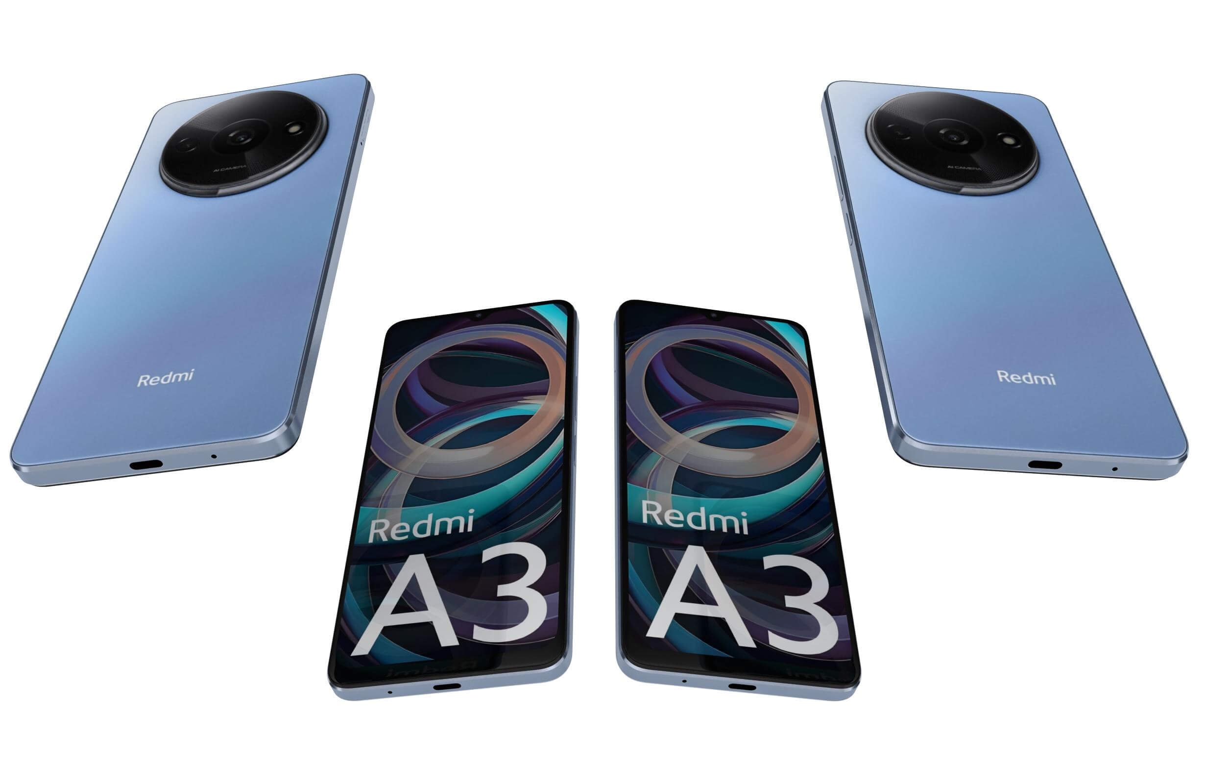 Xiaomi Redmi A3 Blue - 3D Model by Rever_Art