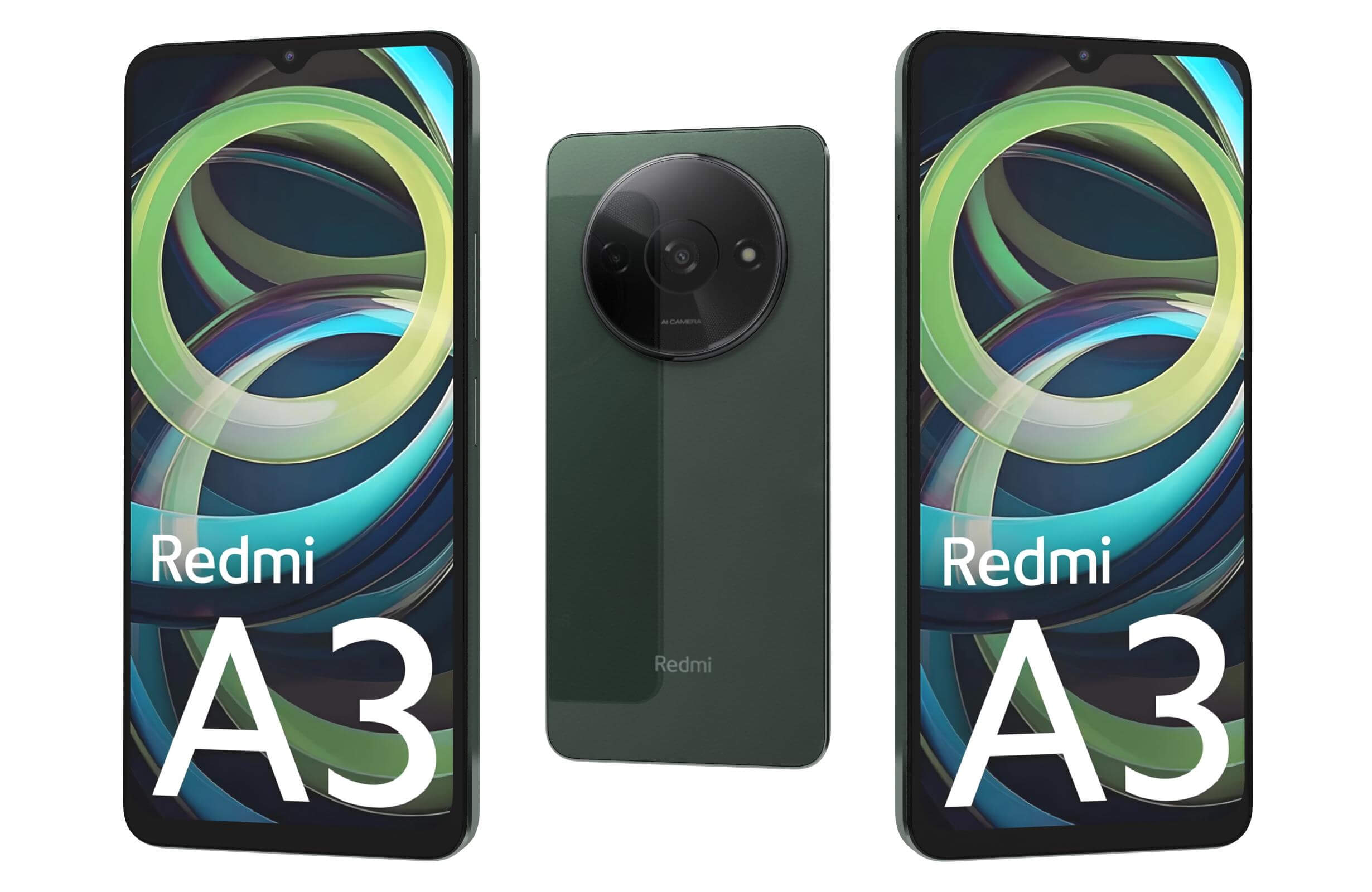 Xiaomi Redmi A3 Green - 3D Model by Rever_Art