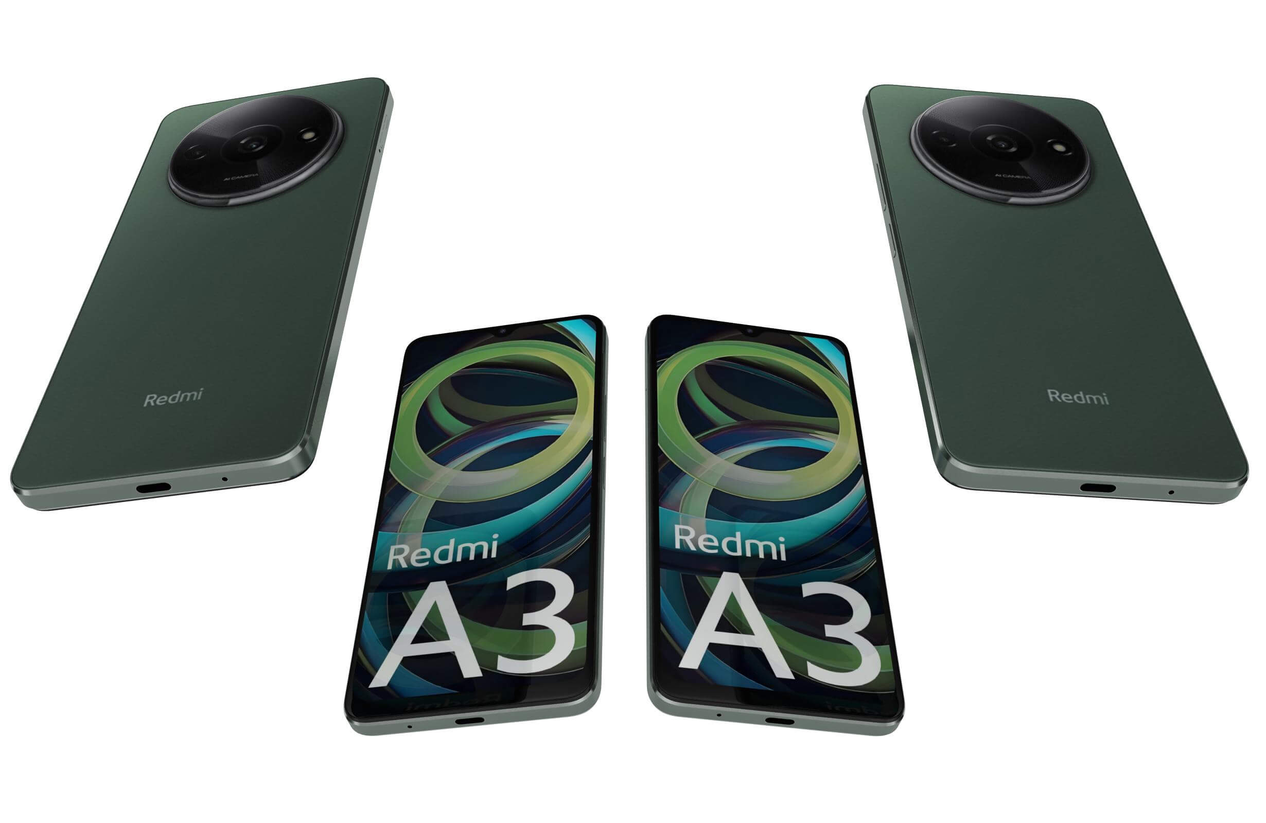 Xiaomi Redmi A3 Green - 3D Model by Rever_Art