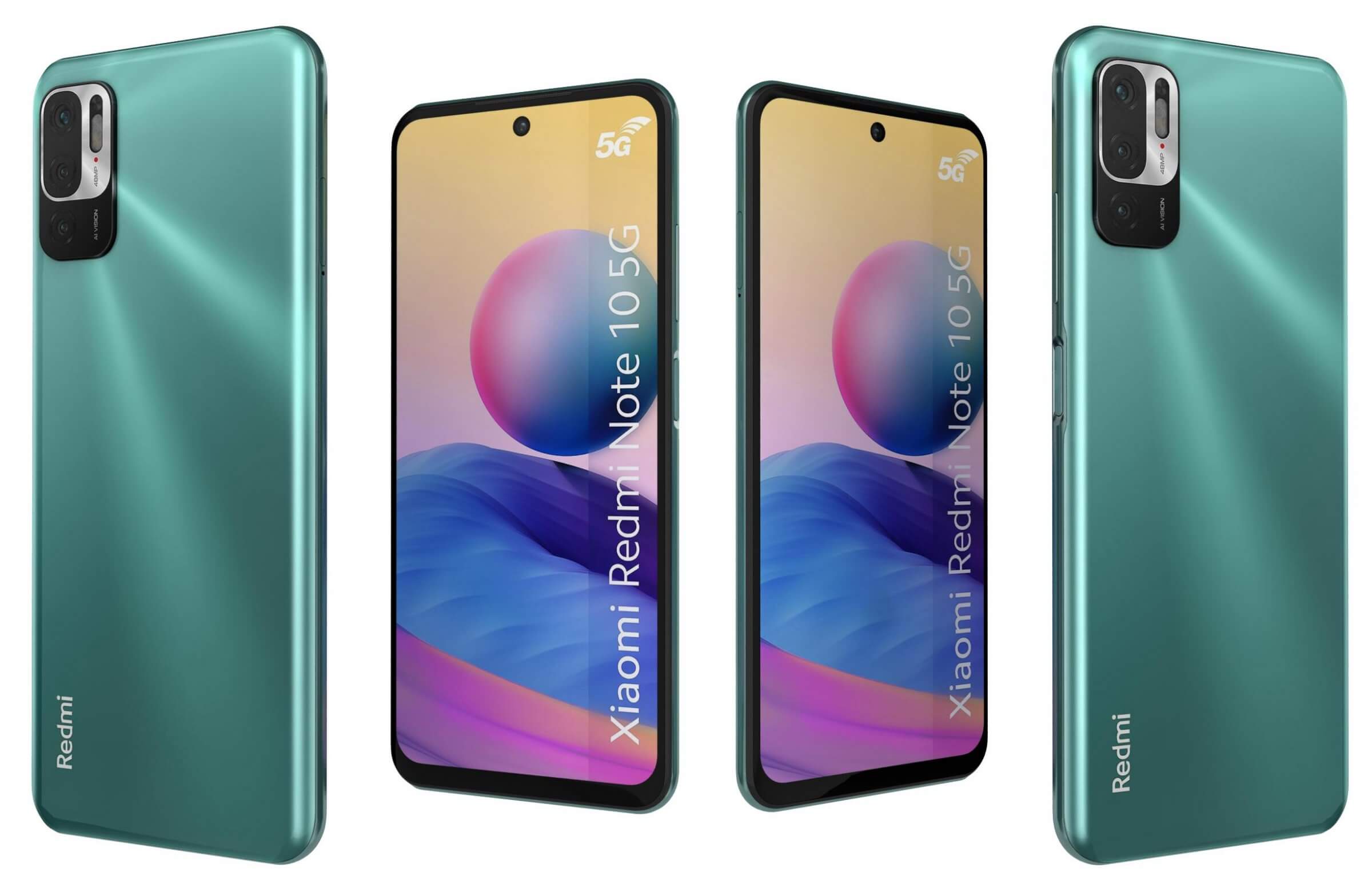 Xiaomi Redmi Note 10 5G Aurora Green - 3D Model by Rever_Art