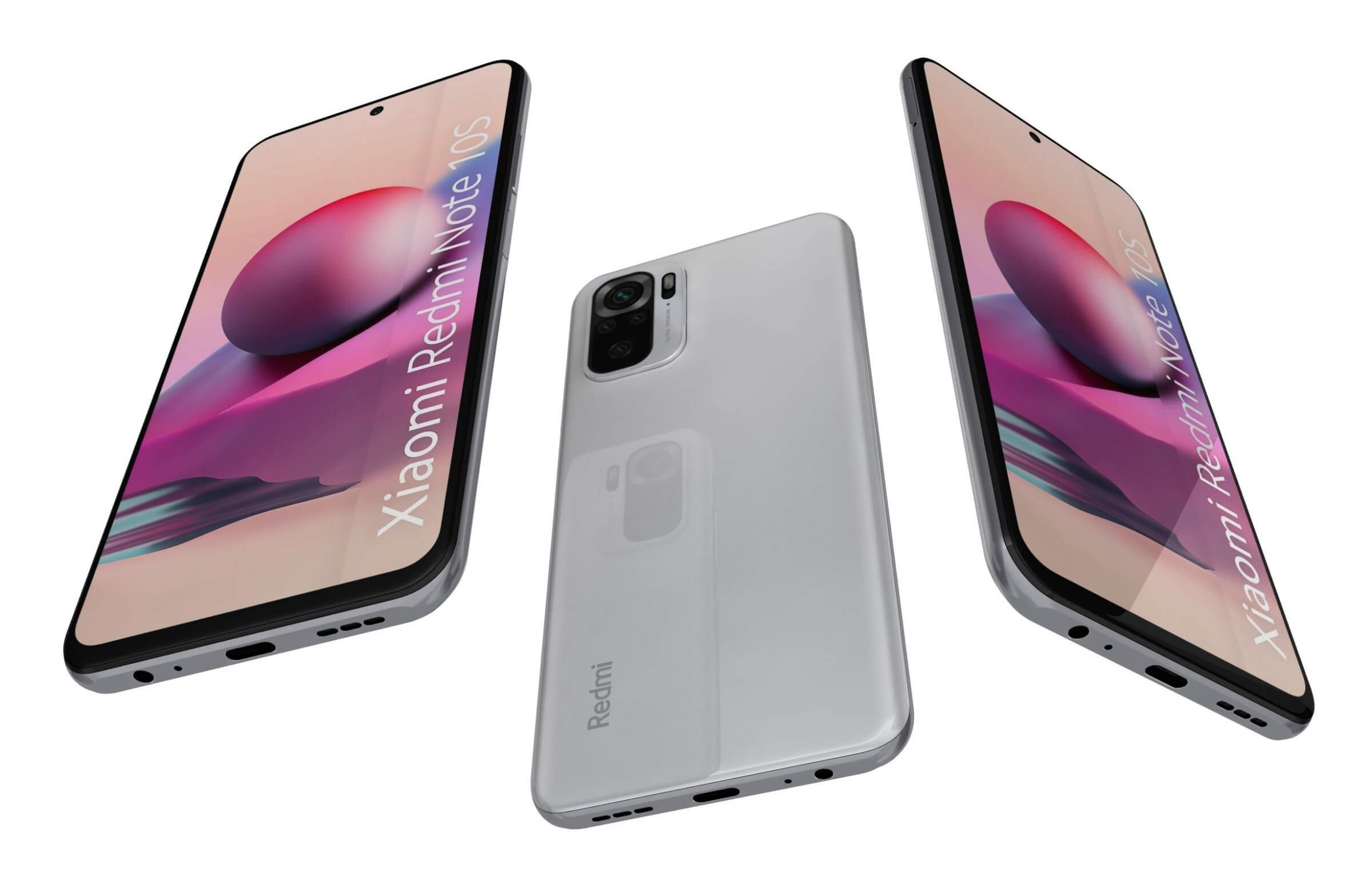 Xiaomi Redmi Note 10S White - 3D Model by Rever_Art