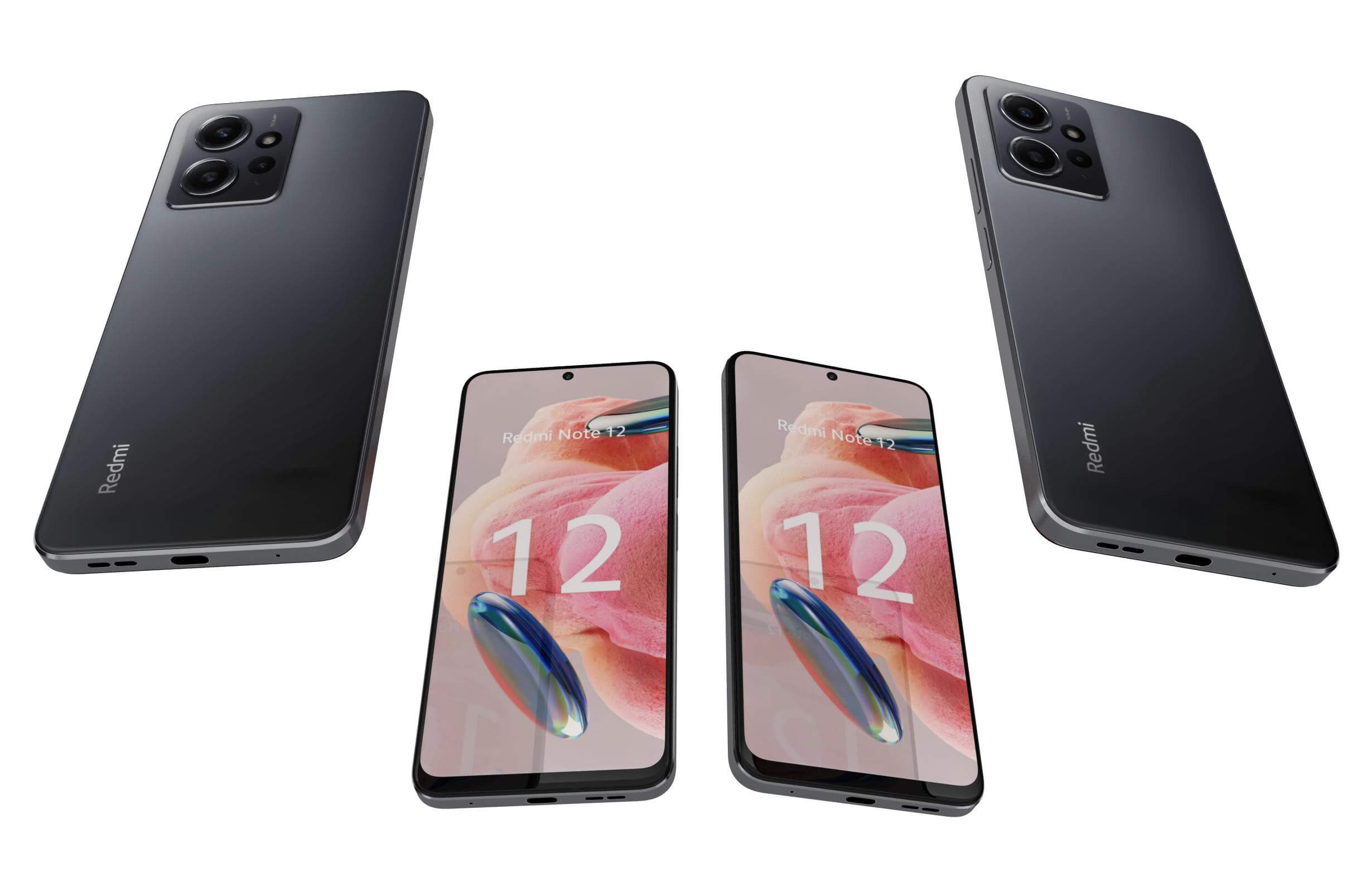 Xiaomi Redmi Note 12 4G Black - 3D Model by Rever_Art