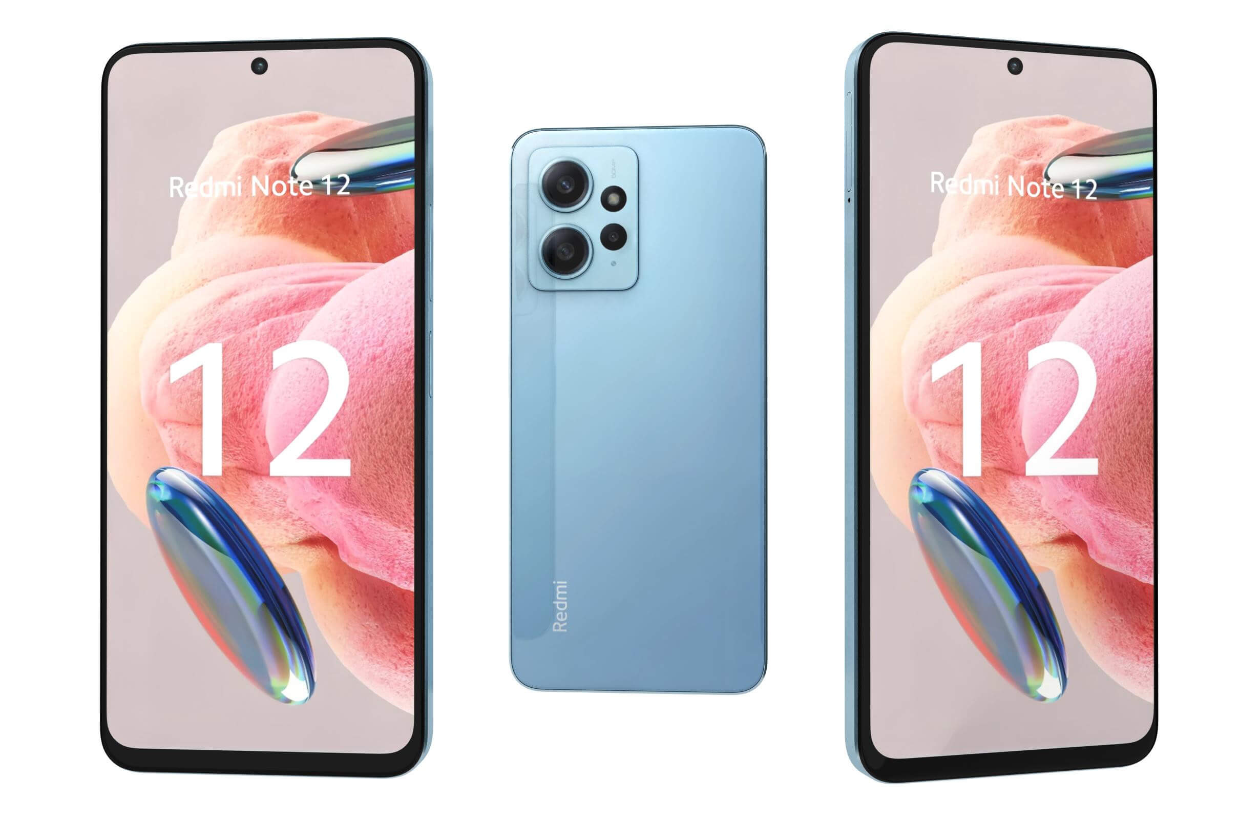 Xiaomi Redmi Note 12 4G Blue - 3D Model by Rever_Art