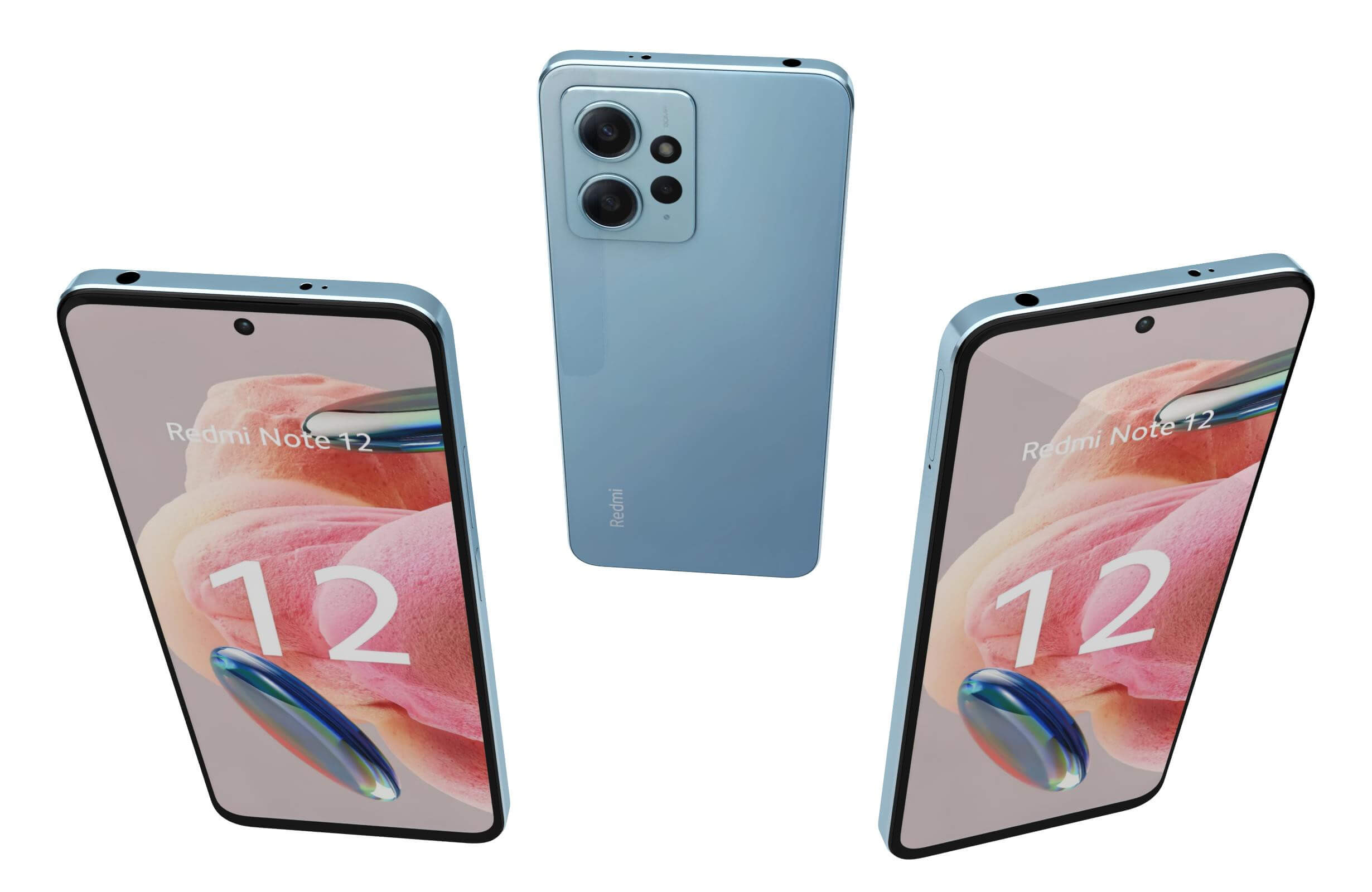 Xiaomi Redmi Note 12 4G Blue - 3D Model by Rever_Art