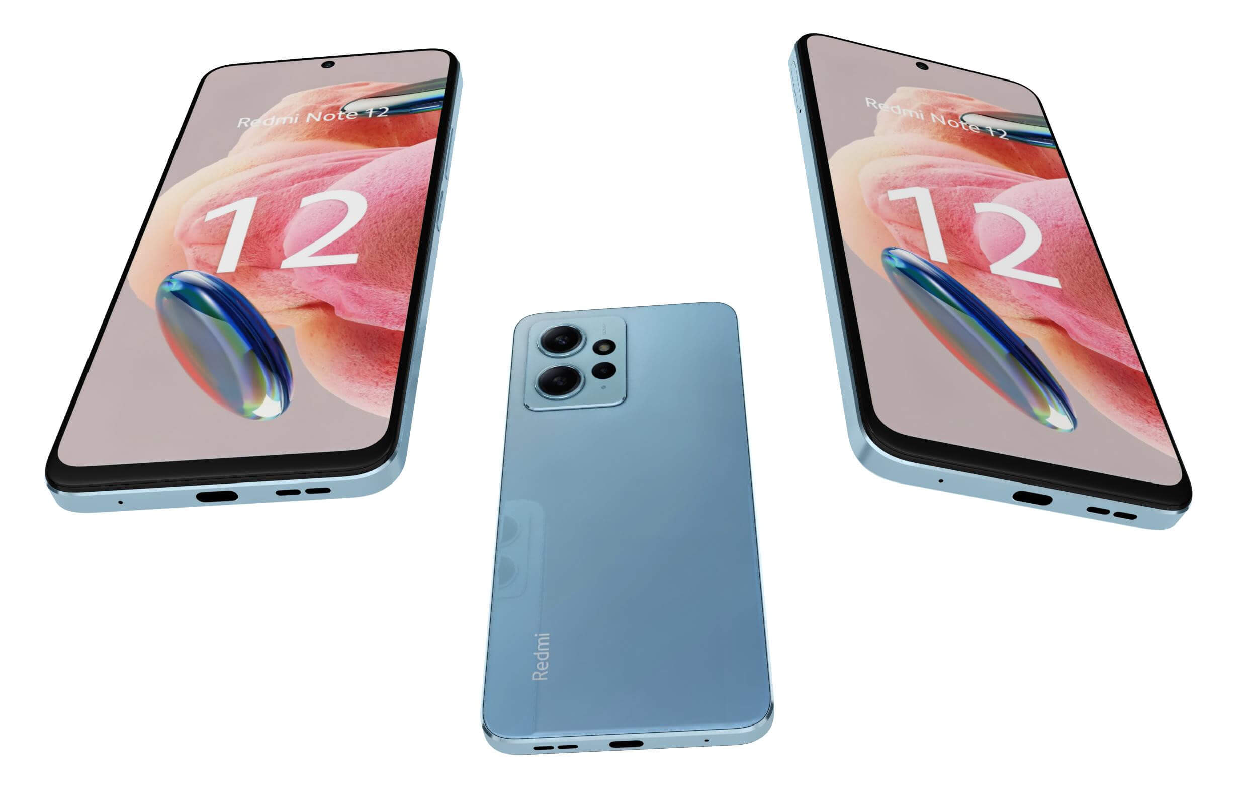 Xiaomi Redmi Note 12 4G Blue - 3D Model by Rever_Art