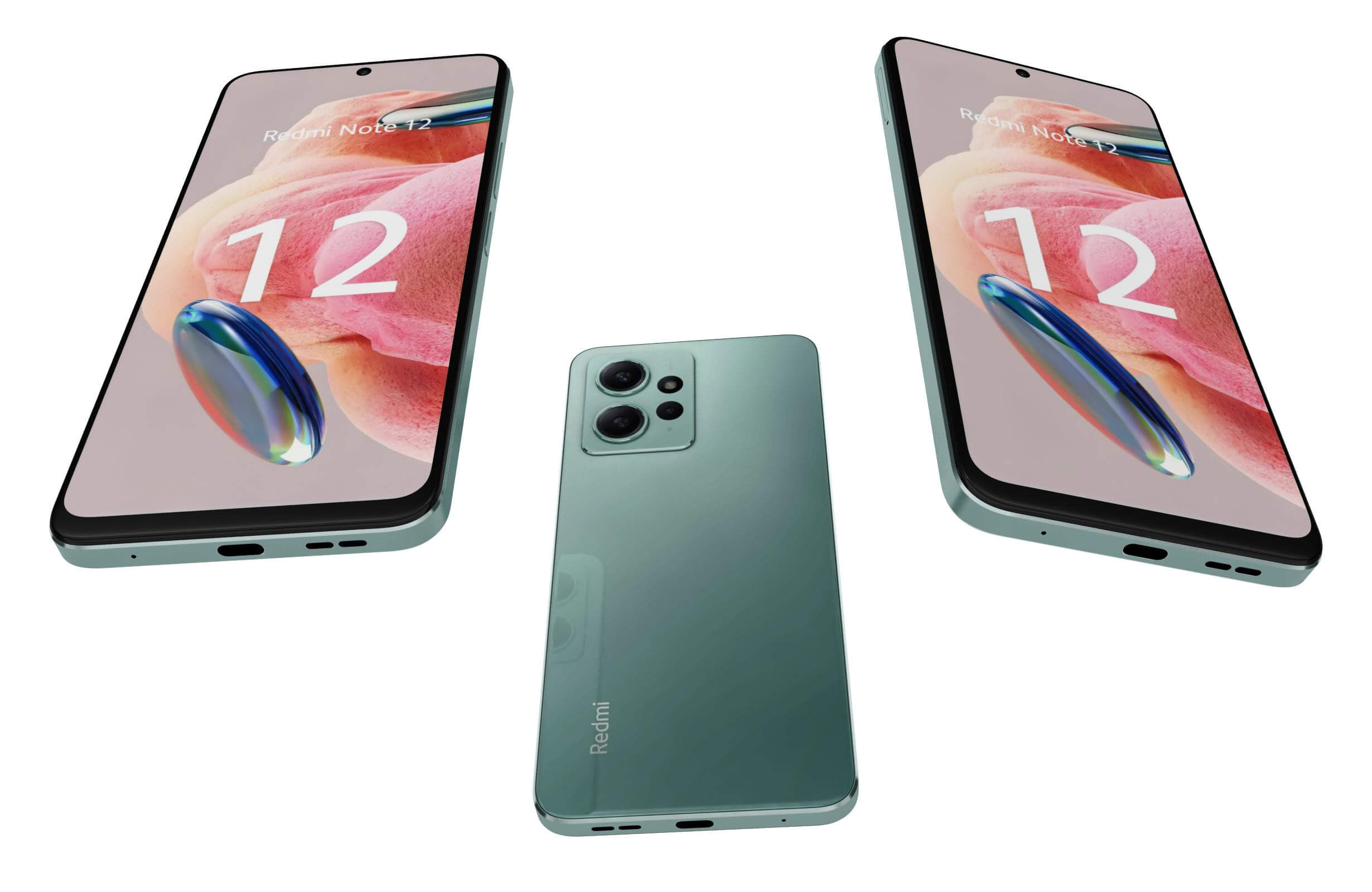 Xiaomi Redmi Note 12 4G Green - 3D Model by Rever_Art