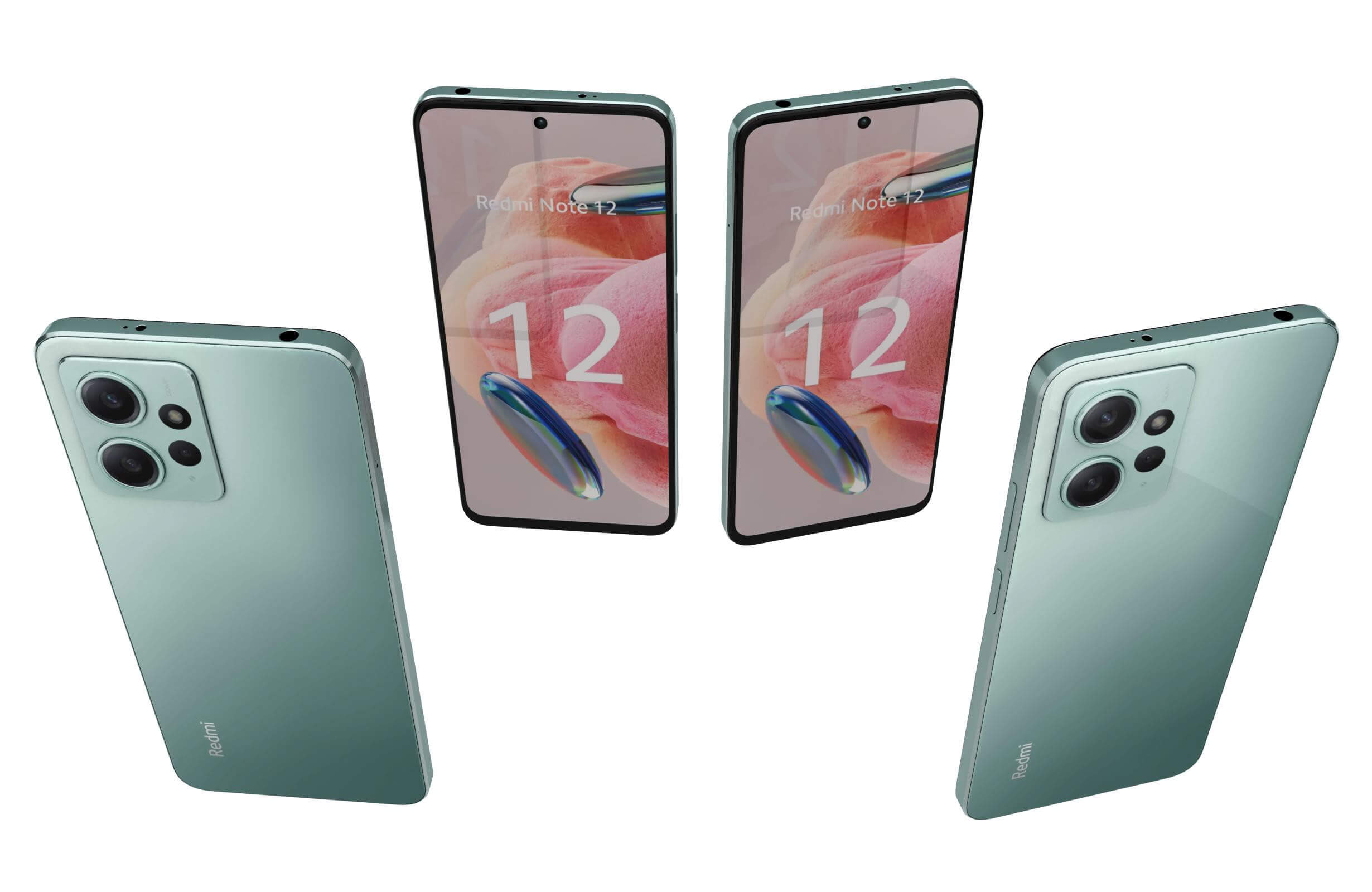 Xiaomi Redmi Note 12 4G Green - 3D Model by Rever_Art