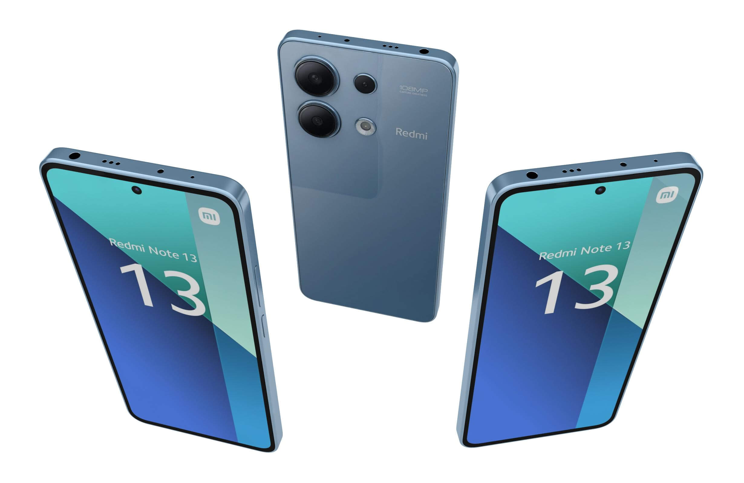 Xiaomi Redmi Note 13 4G Blue - 3D Model by Rever_Art