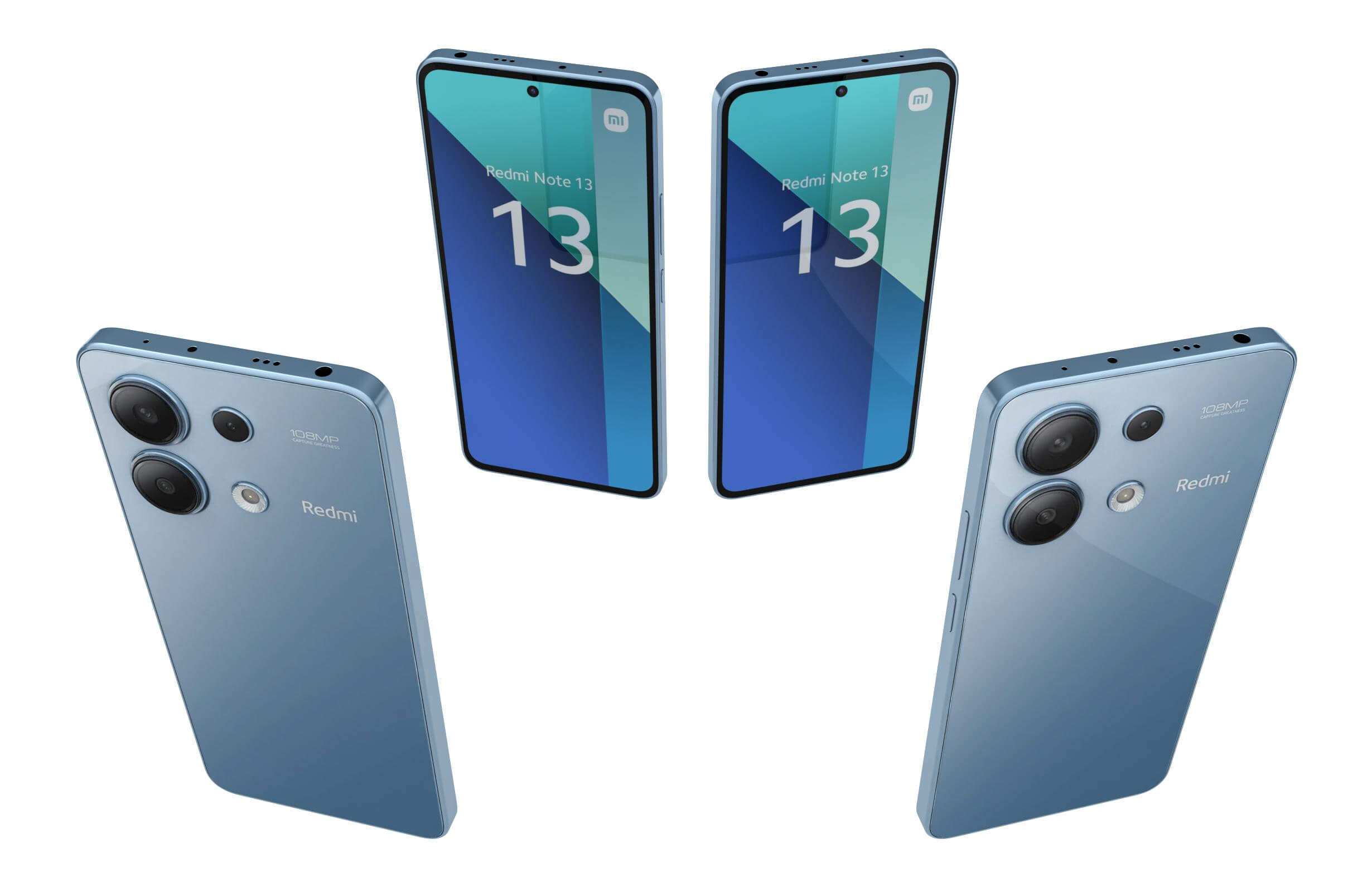 Xiaomi Redmi Note 13 4G Blue - 3D Model by Rever_Art