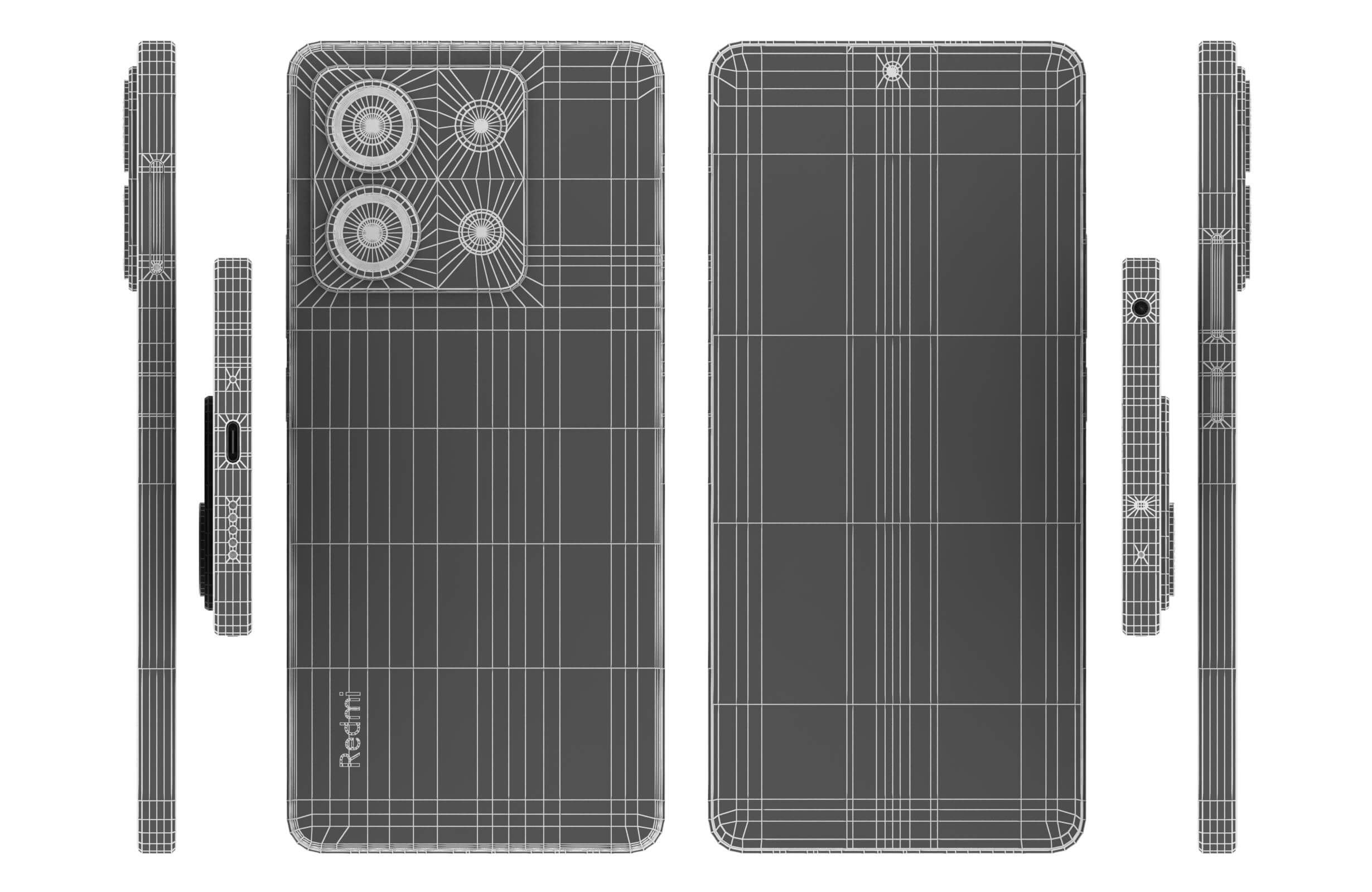 Xiaomi Redmi Note 13 5G Blue - 3D Model by Rever_Art