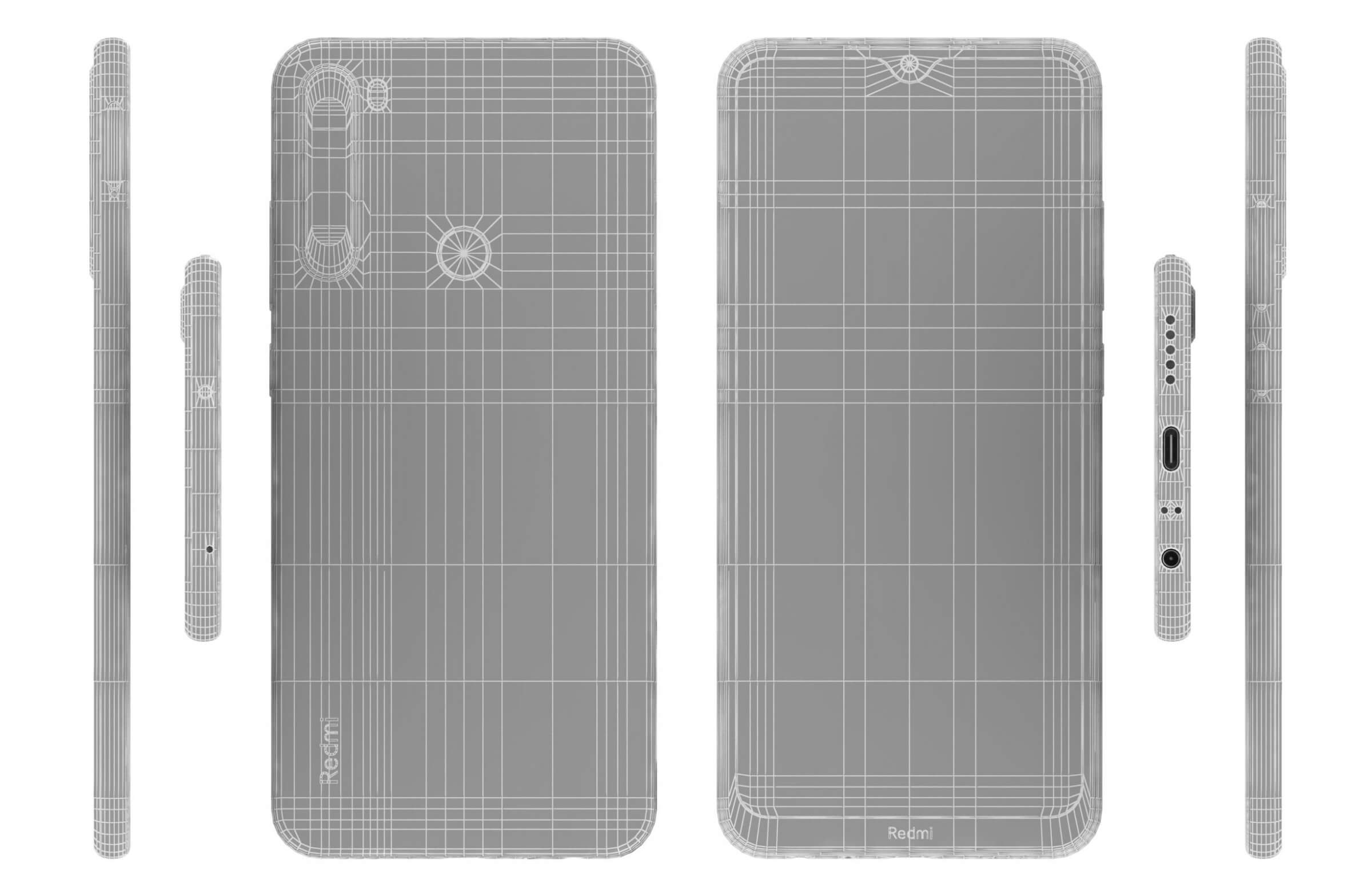 Xiaomi Redmi Note 8T Moonlight White - 3D Model by Rever_Art